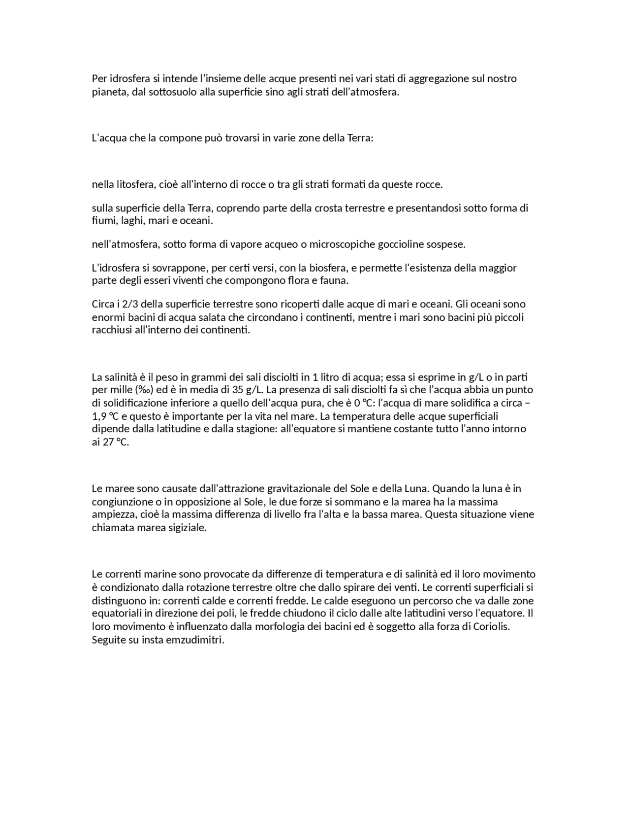 Idrosfera Mari Fiumilaghi Docsity