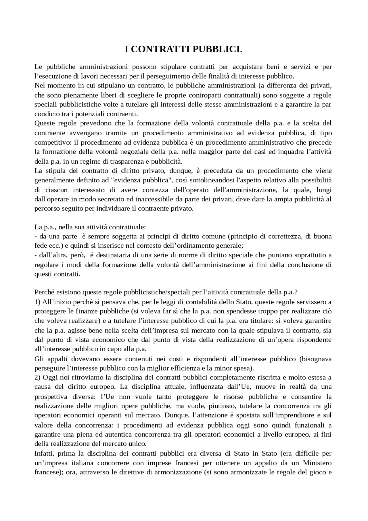 Contratti Pubblici E Appalti Docsity