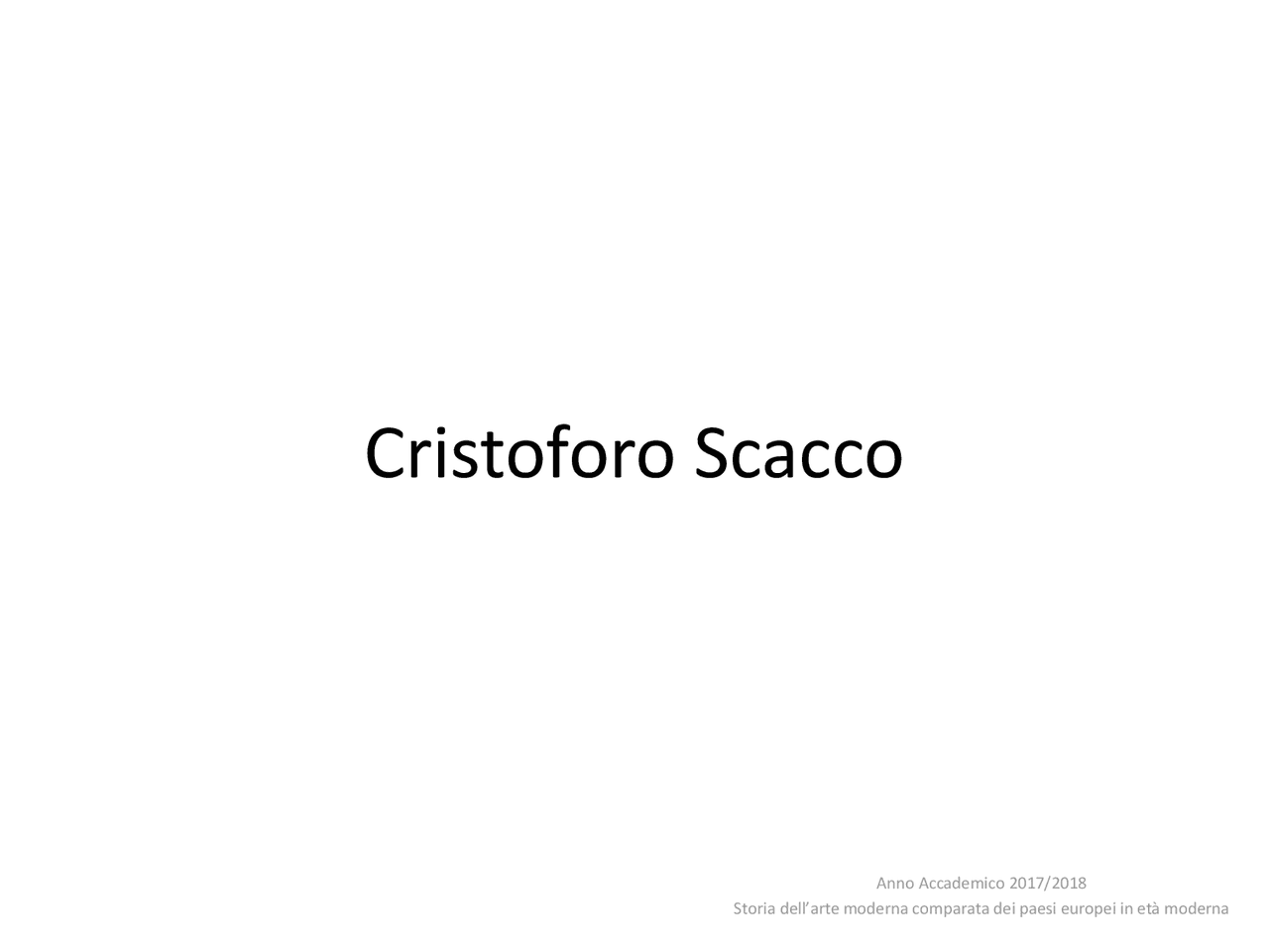 Il Pittore Cristoforo Scacco Docsity