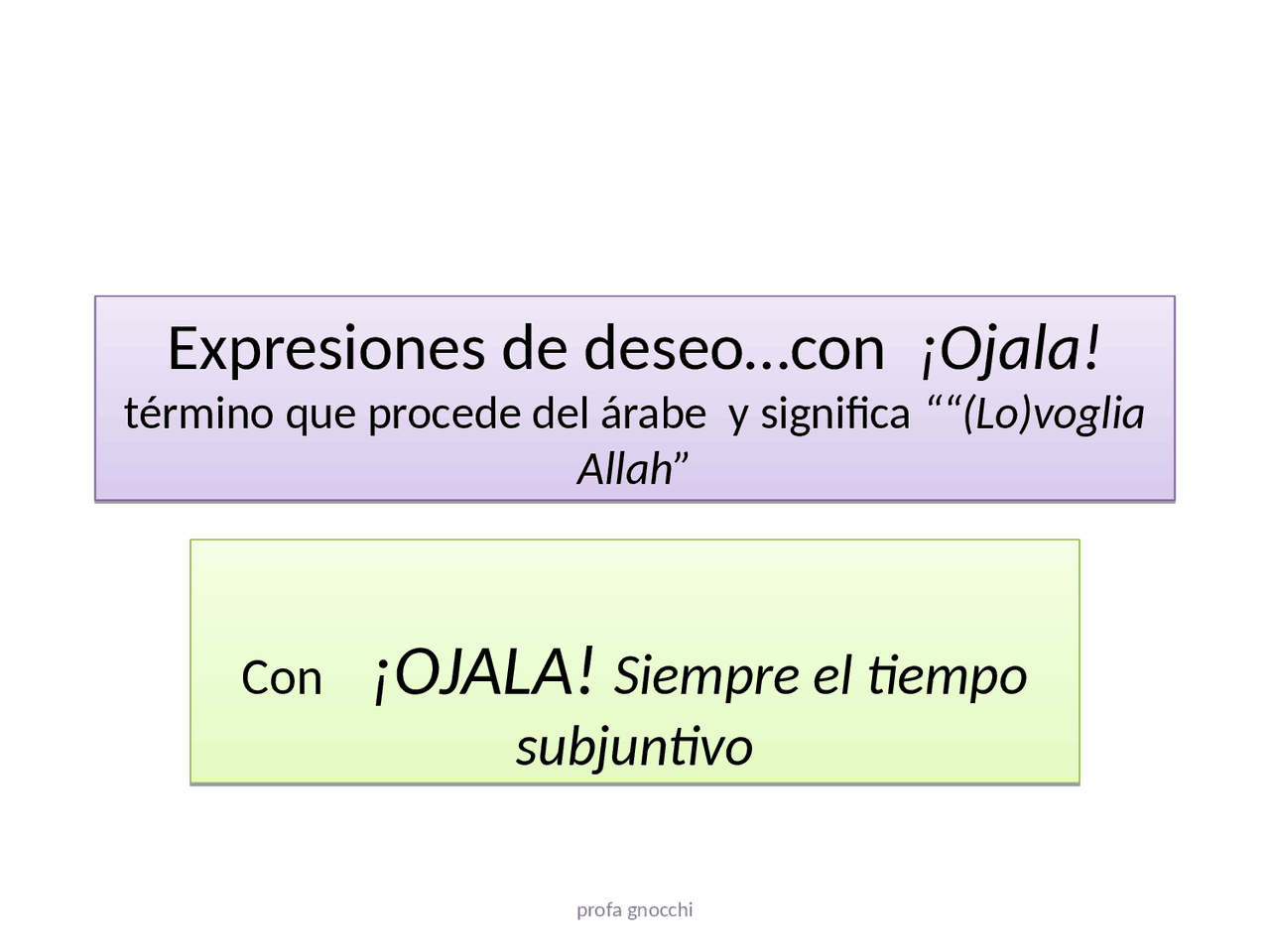 Ojalà y el subjuntivo - Docsity
