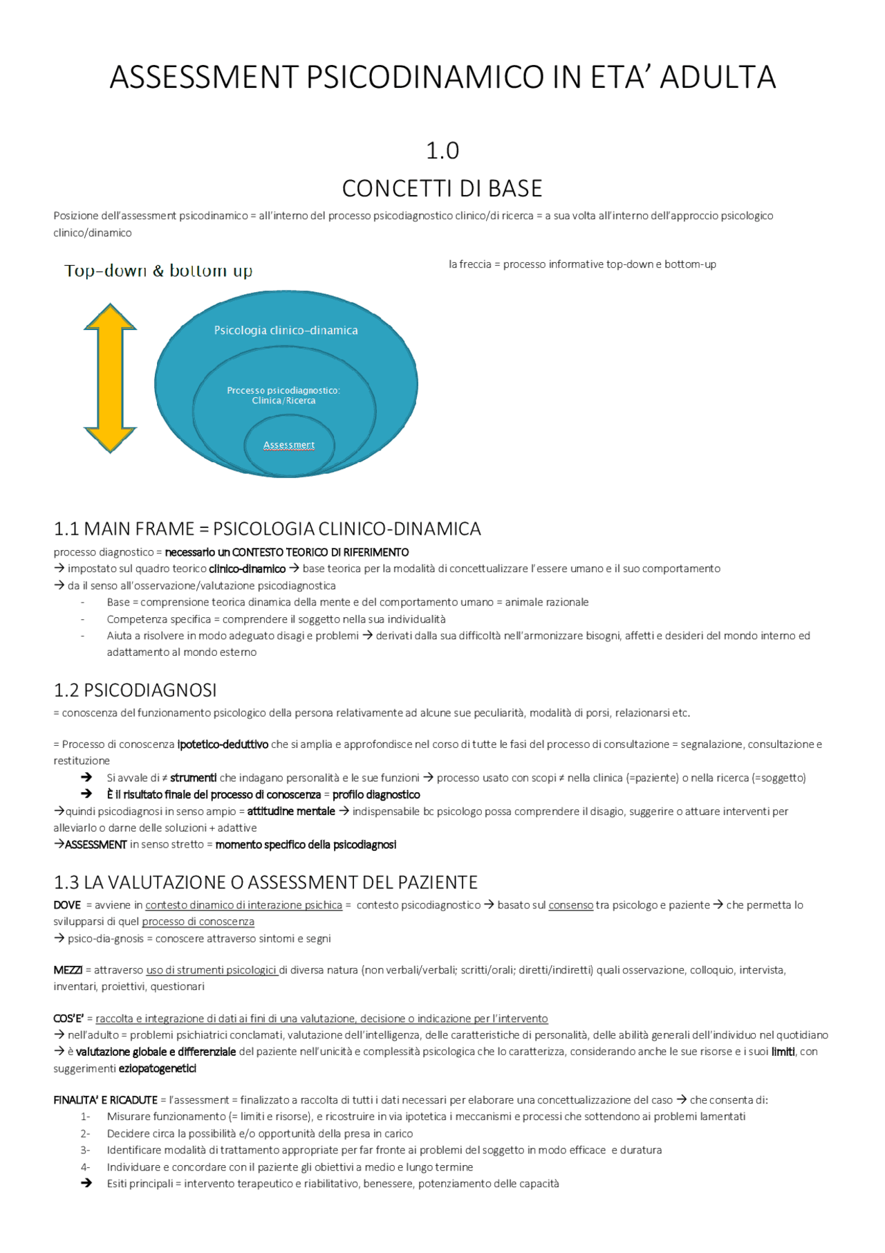 Schemi Assessment Psicodinamico In Età Adulta Docsity