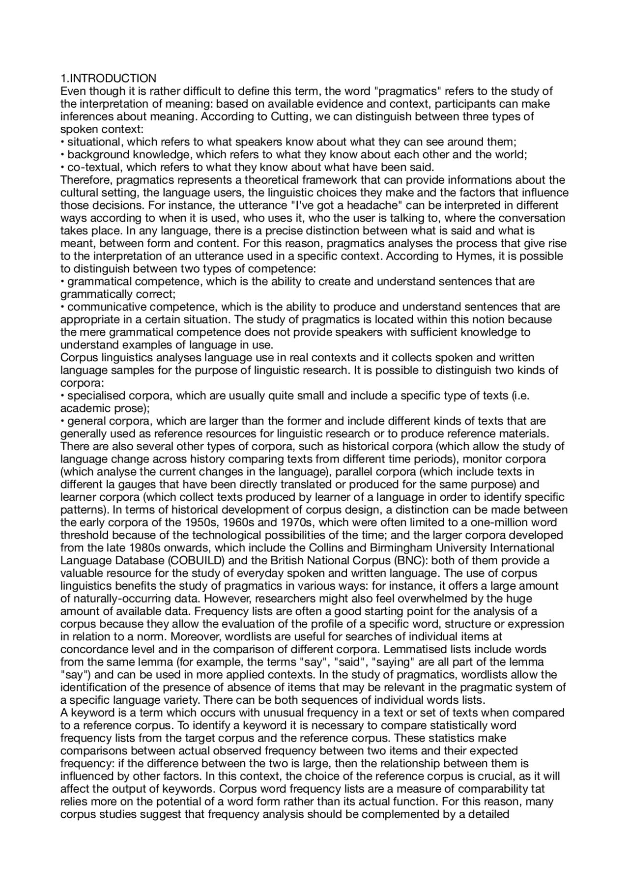 Introducing Pragmatics In Use Riassunto Docsity
