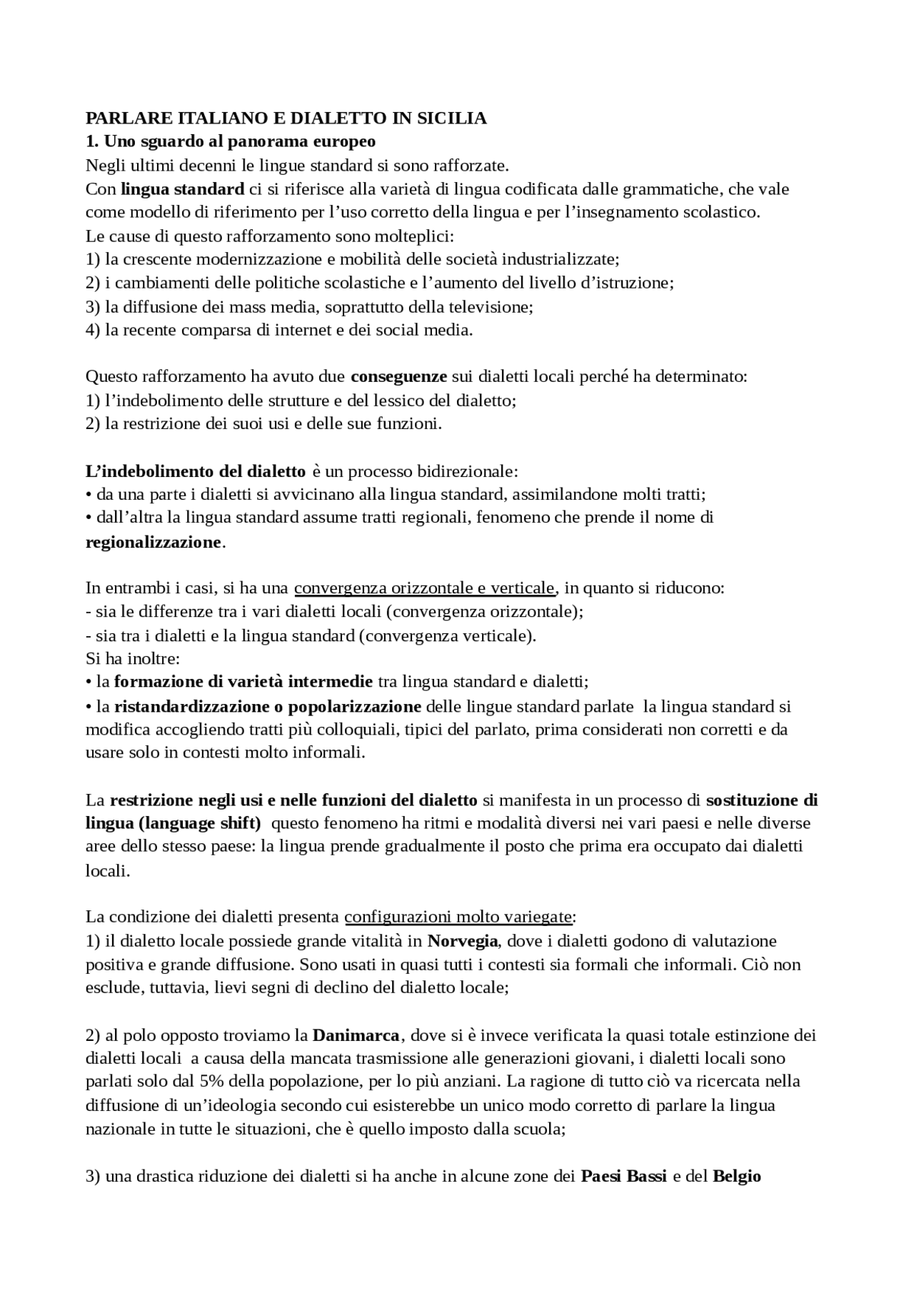 Modulo C Parlare Italiano E Dialetto Docsity