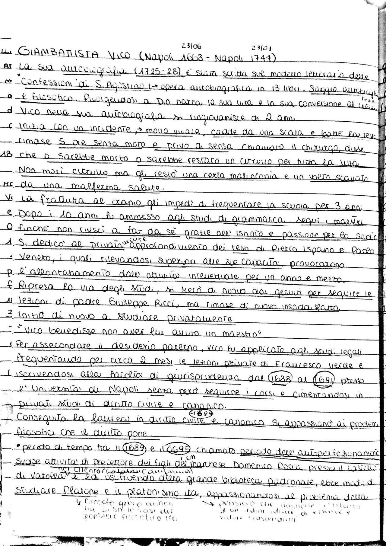 Vita Di Giambattista Vico Docsity