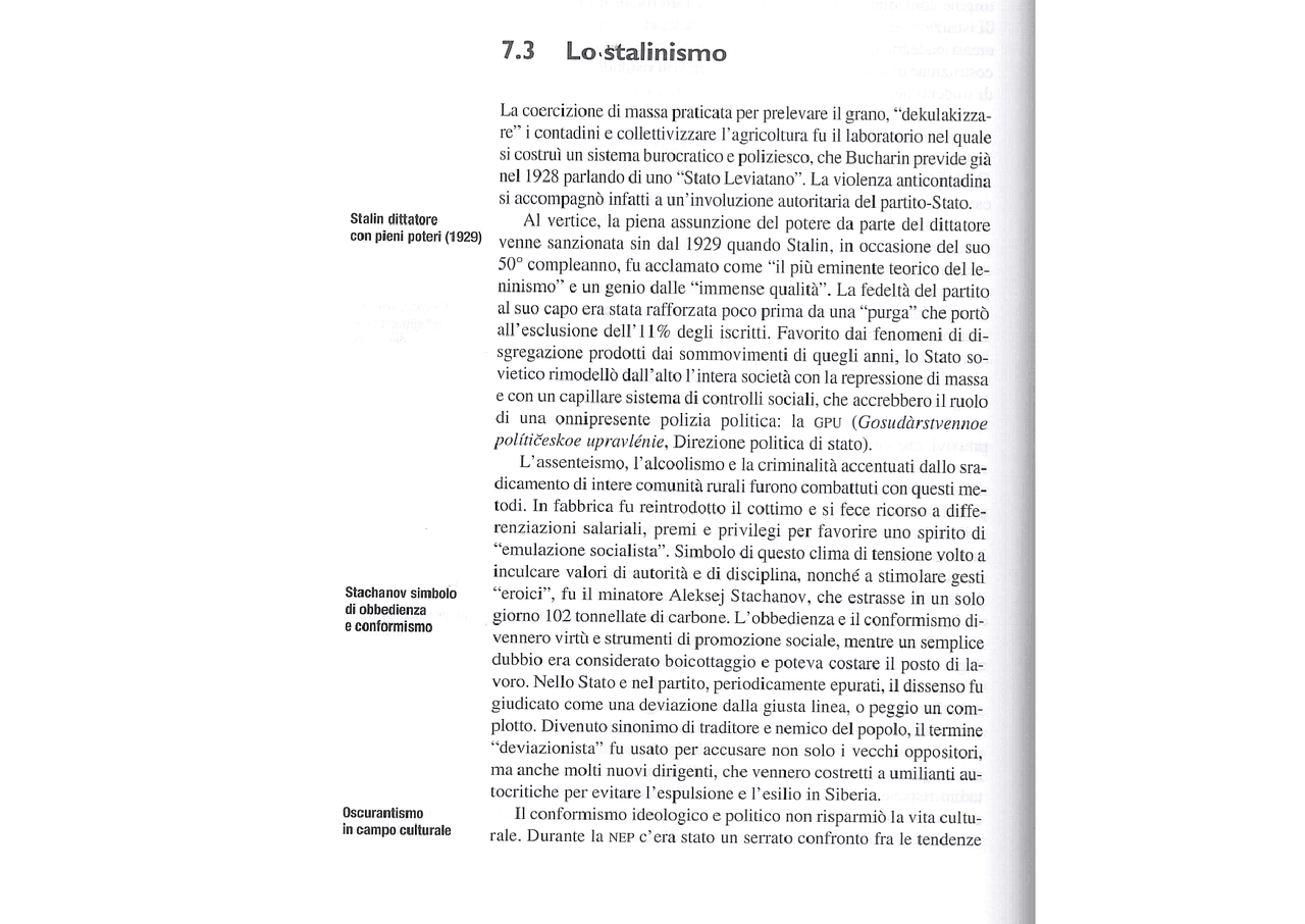 Lo Stalinismo Introduzione Dettagliata Docsity