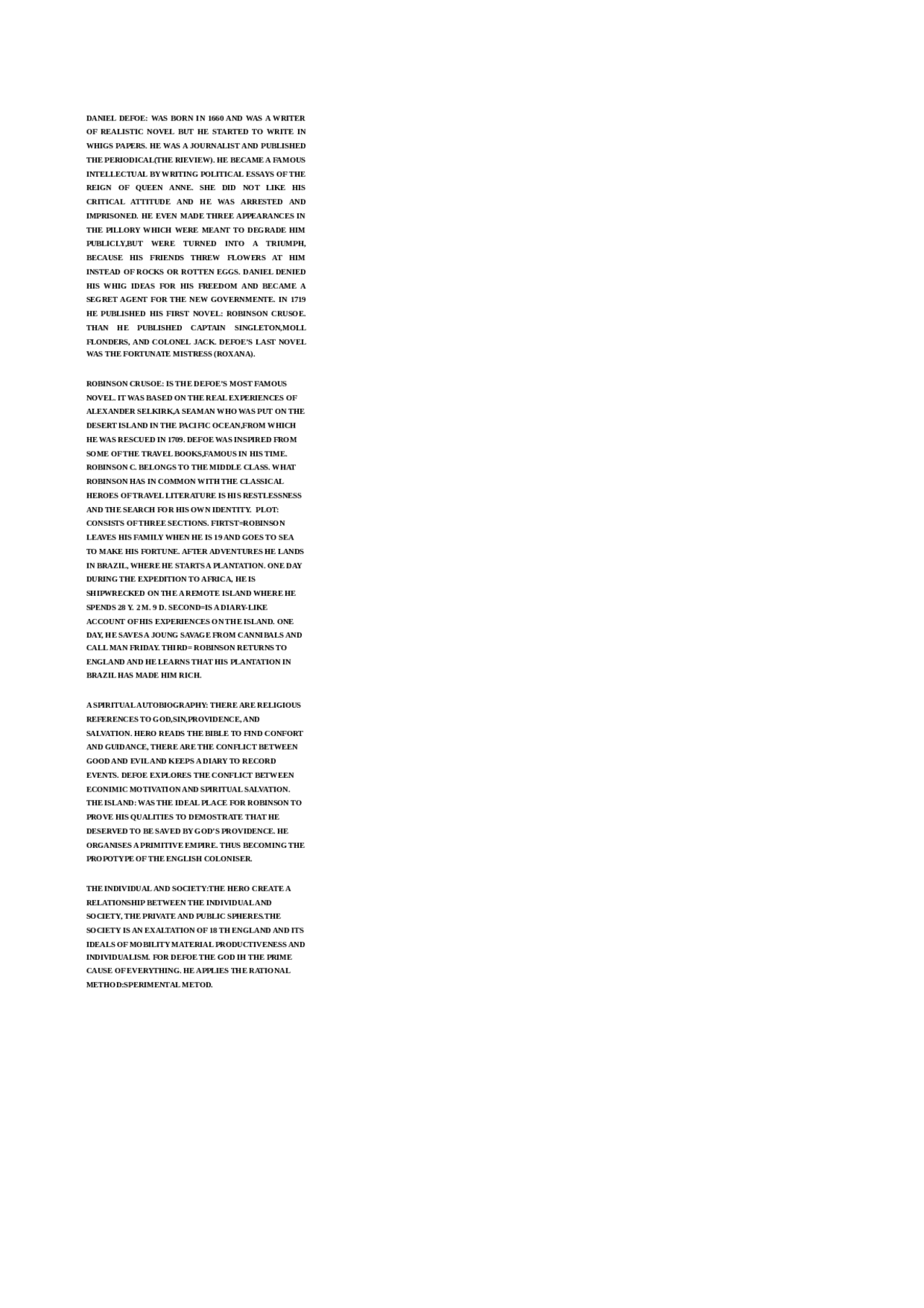 Riassunti Daniel Defoe Resúmenes De Inglés Docsity