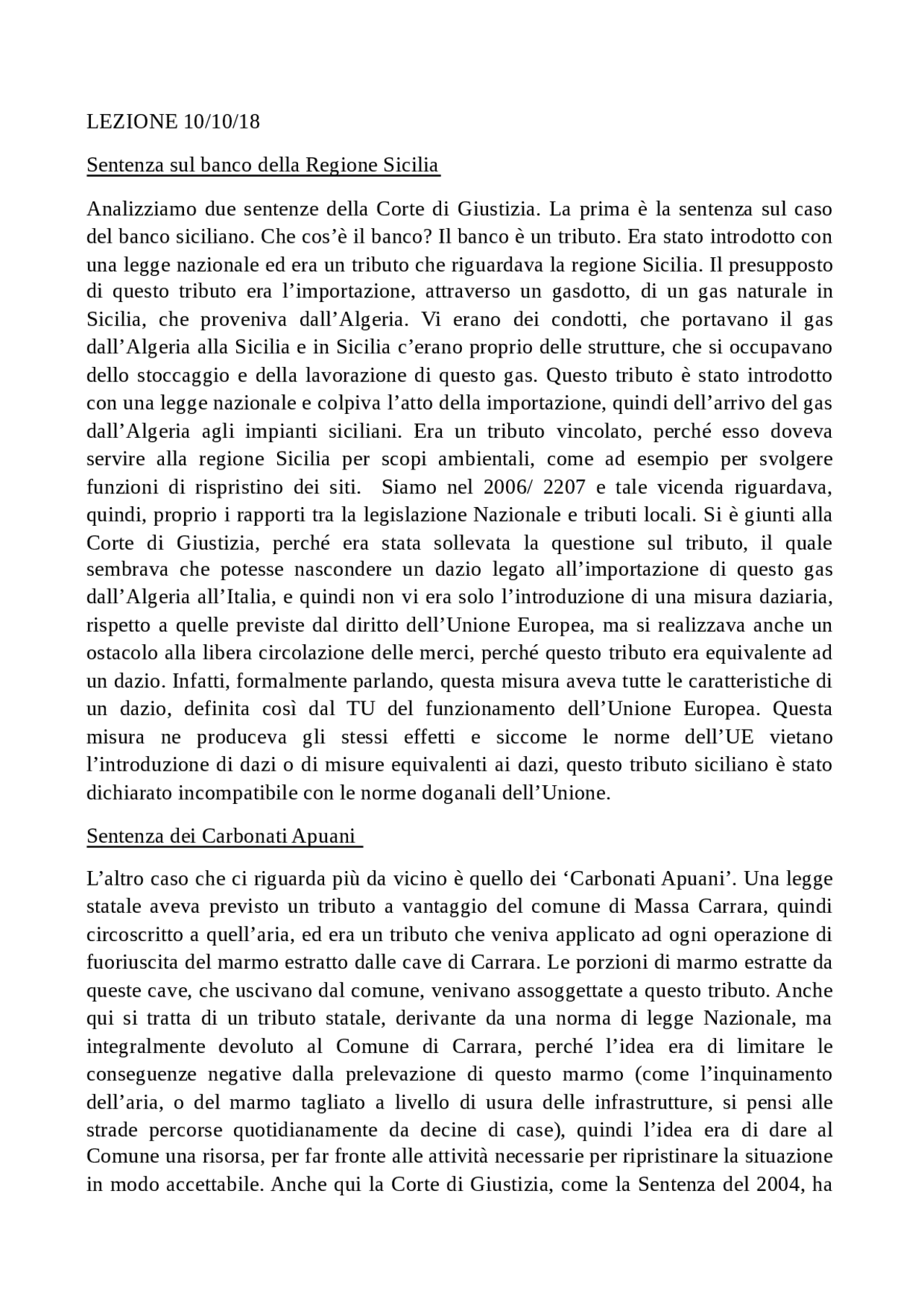 Diritto Tributario Sbobinature Docsity