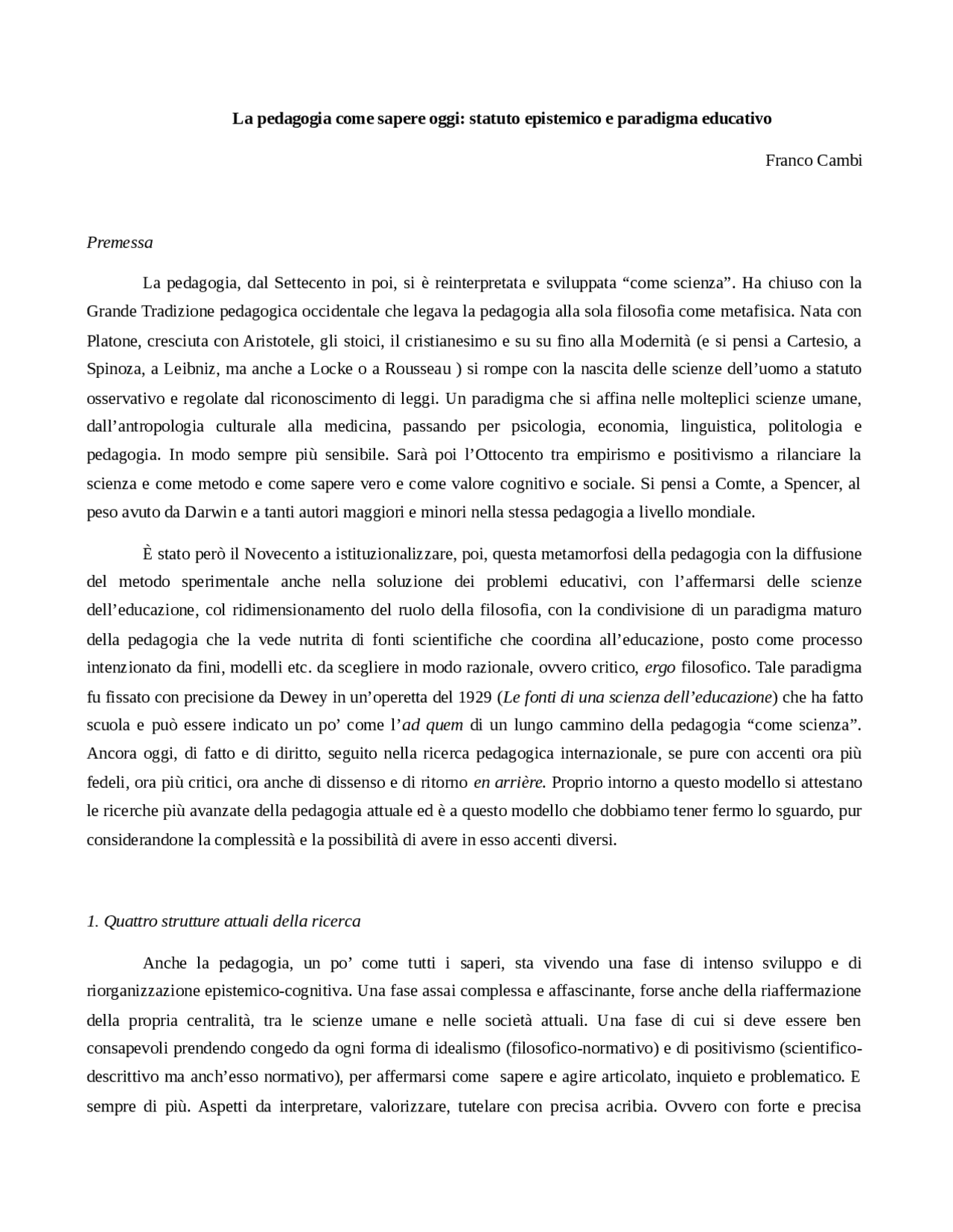 Appunti Pedagogia Generale Rita Fadda Docsity