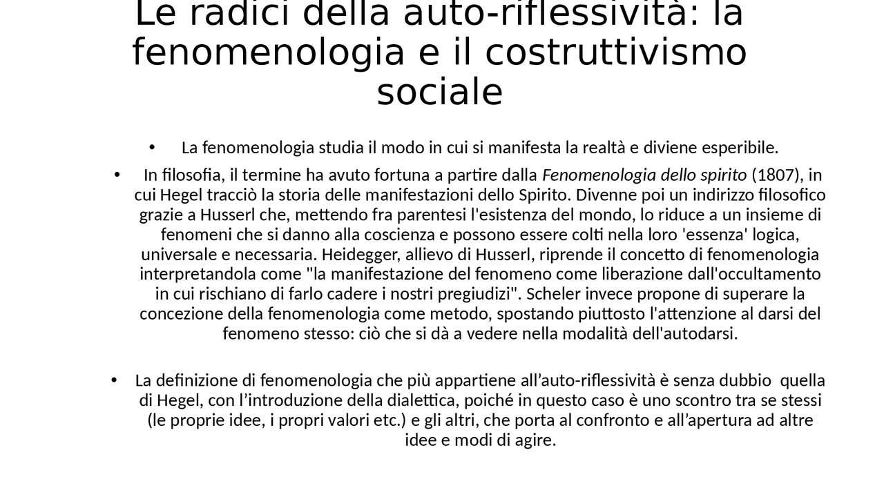 Lauto Riflessività E La Rfilessività Critica Docsity
