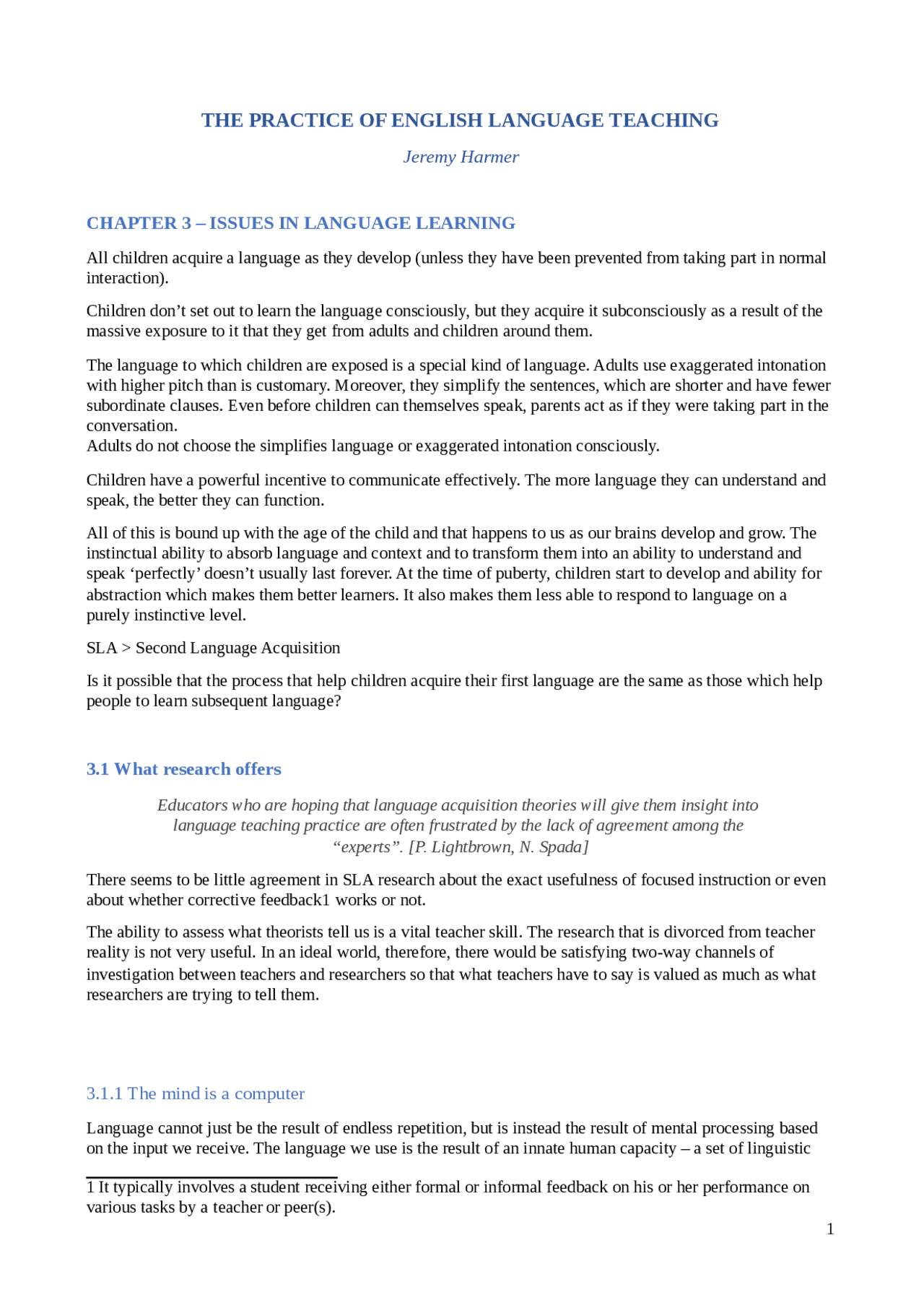 The Practice Of English Language Teaching - Docsity