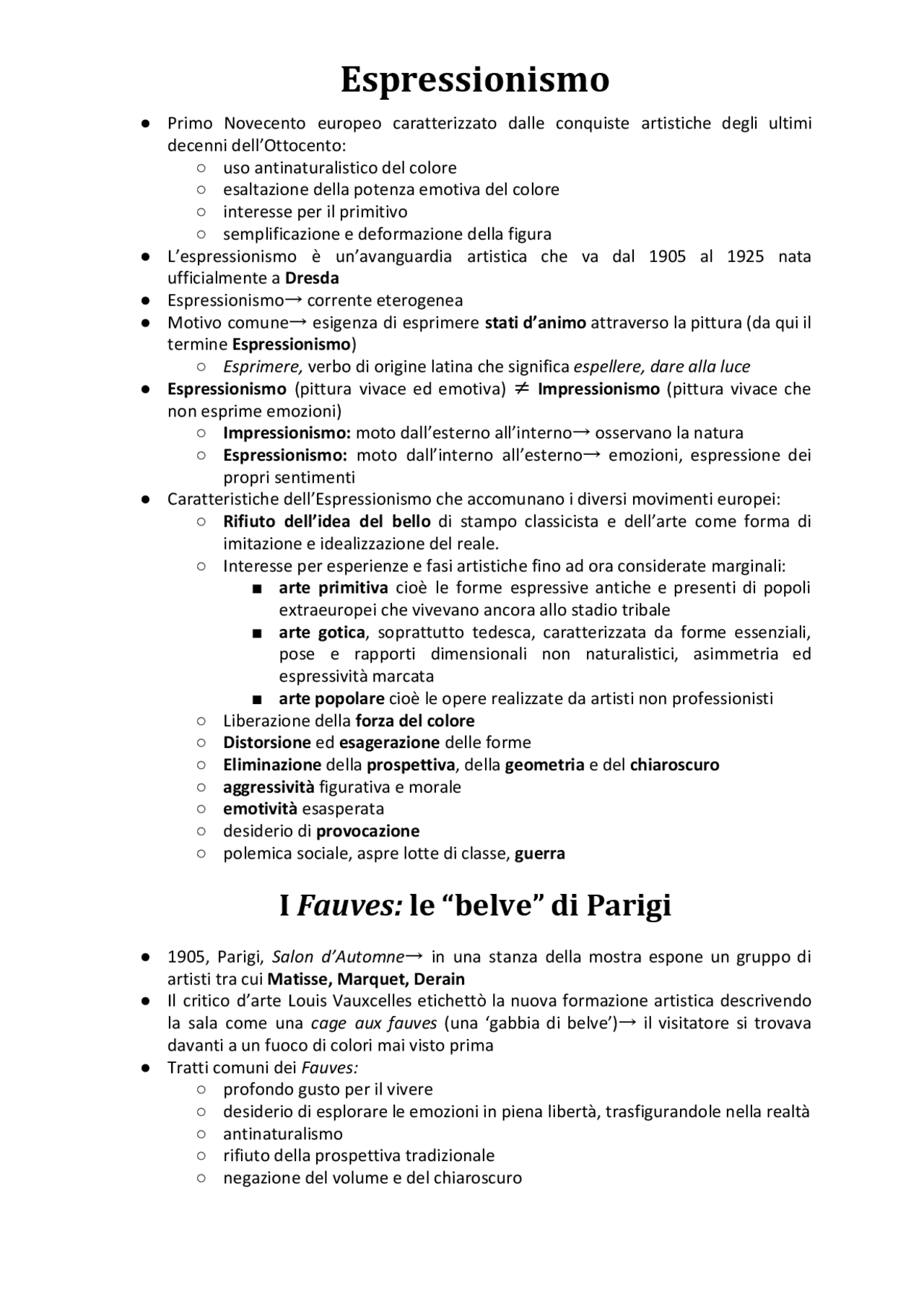 Storia dell'arte: l'espressionismo - Docsity