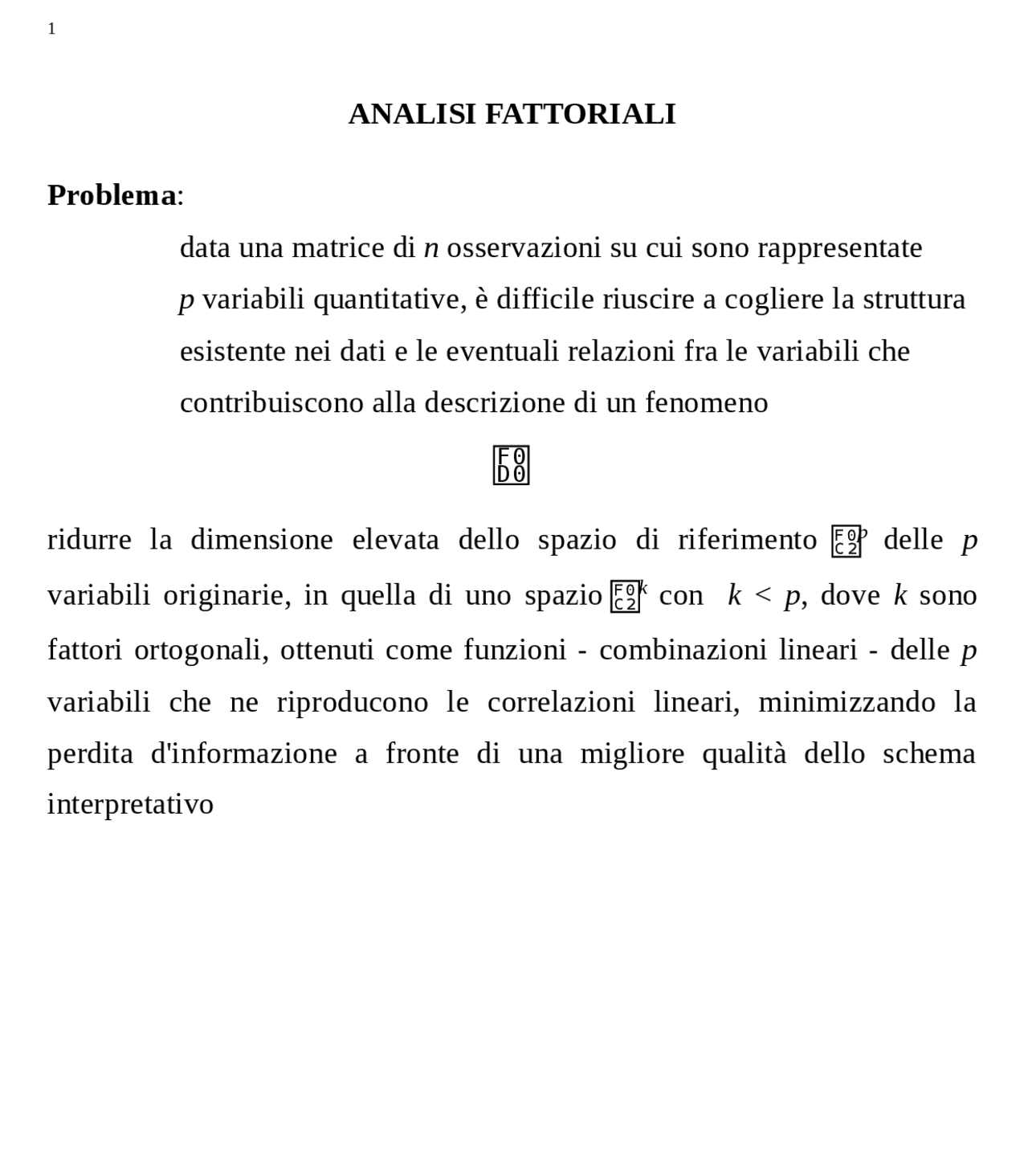 Modelli E Tecniche Per Lanalisi Multivariata Docsity
