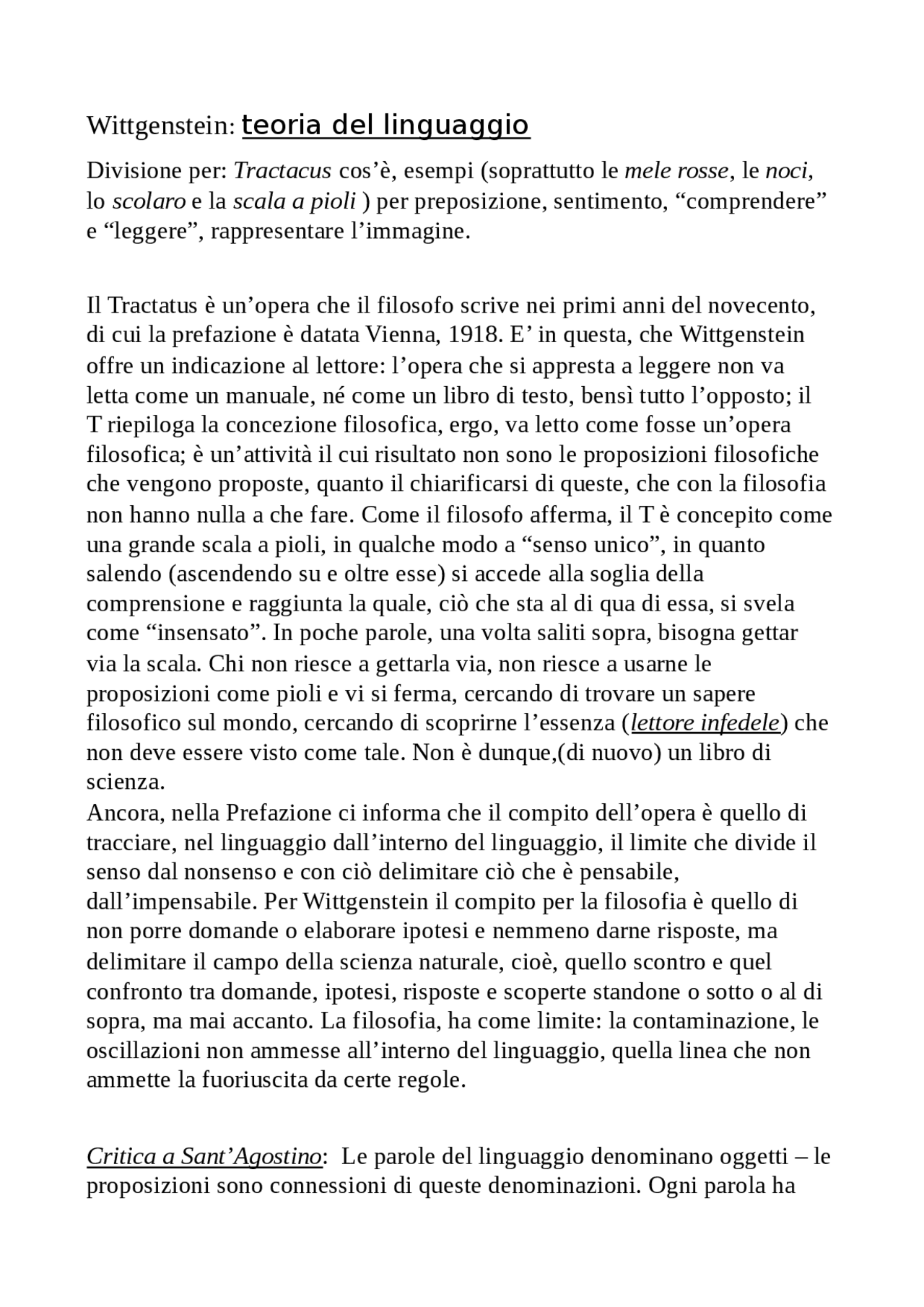 Teoria Del Linguaggio Docsity