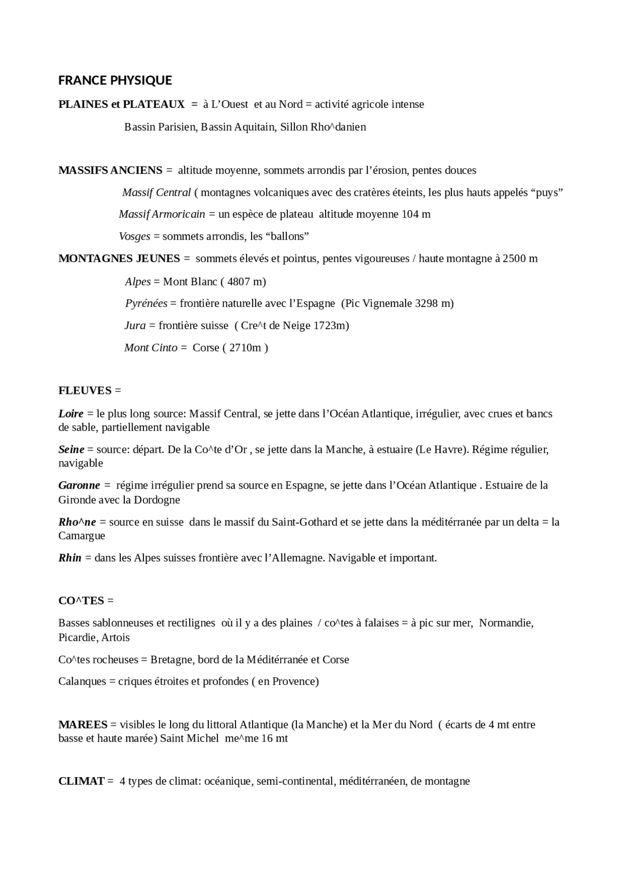 Riassunto Francese Francia Fisica Appunti Di Francese Docsity