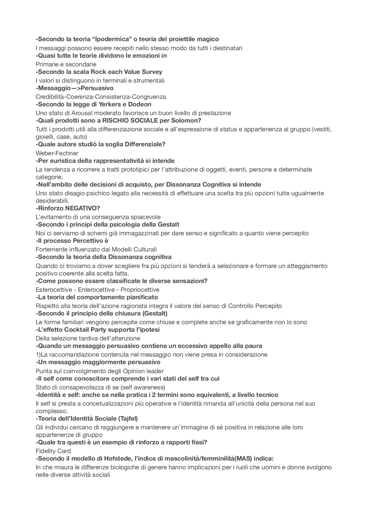 Domande Esame Neuromarketing Russo Docsity