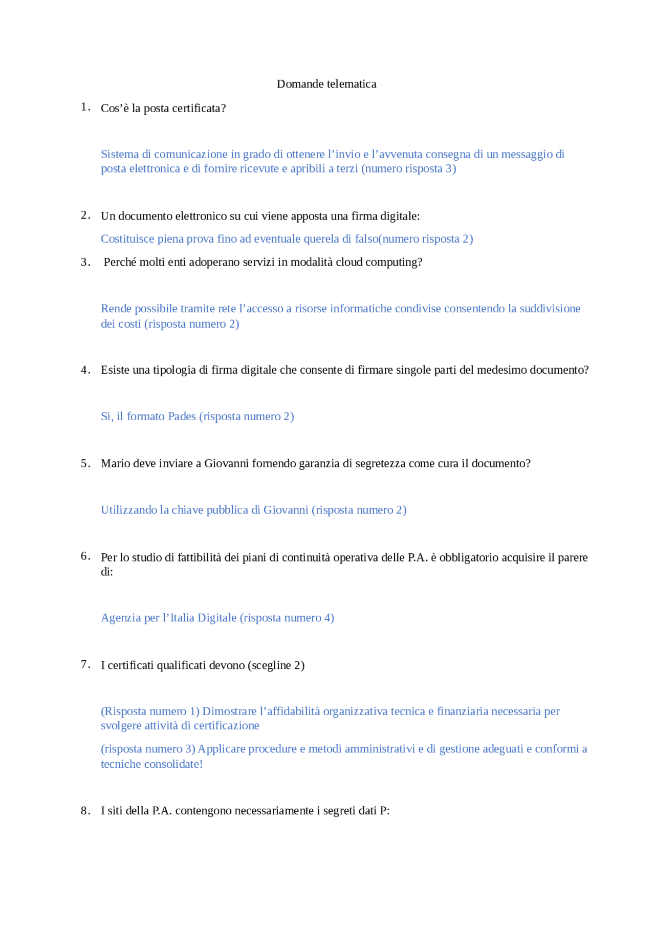 Abilità Informatiche E Telematiche Quiz Docsity