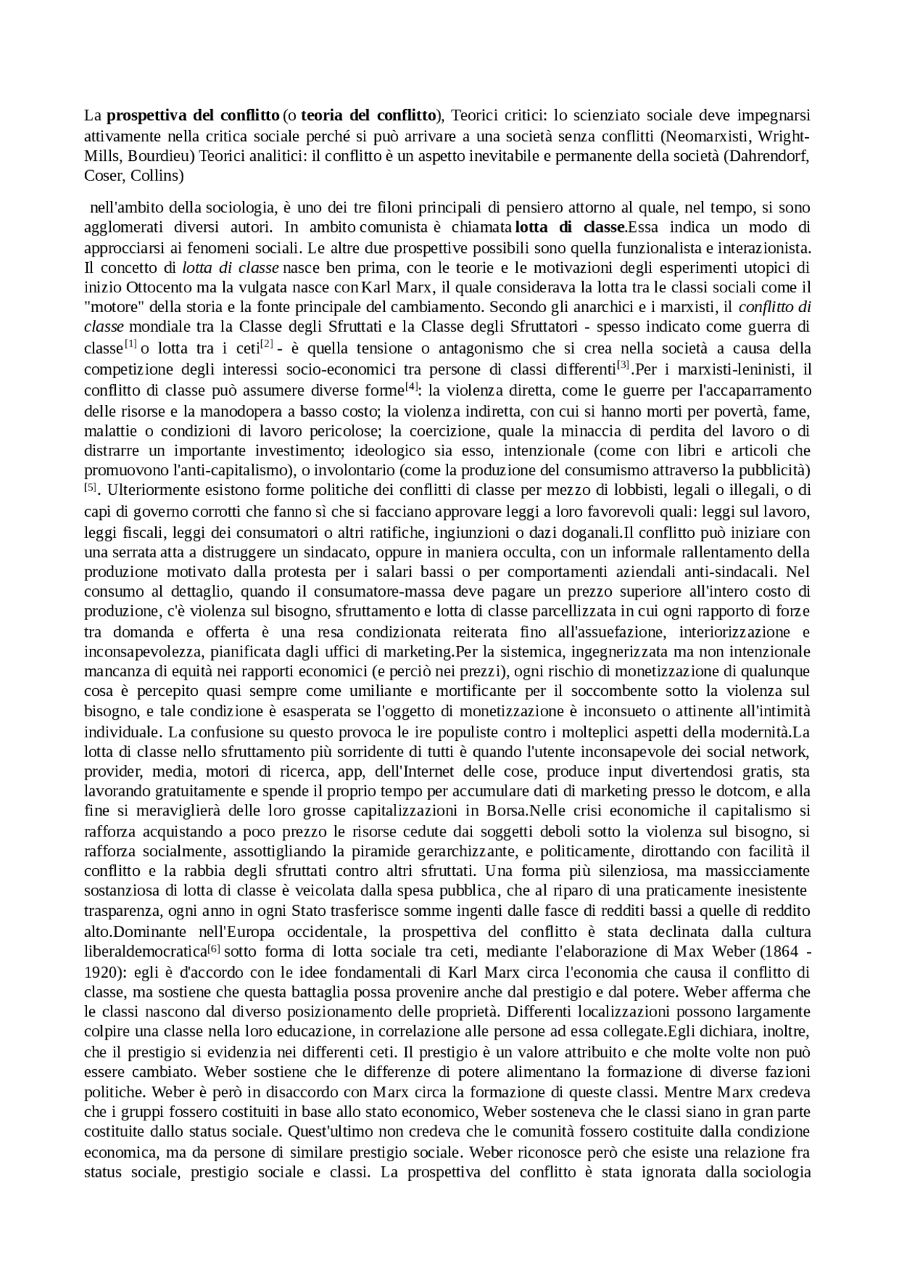 Teorie Del Conflitto Sintesi Del Corso Di Sociologia Docsity