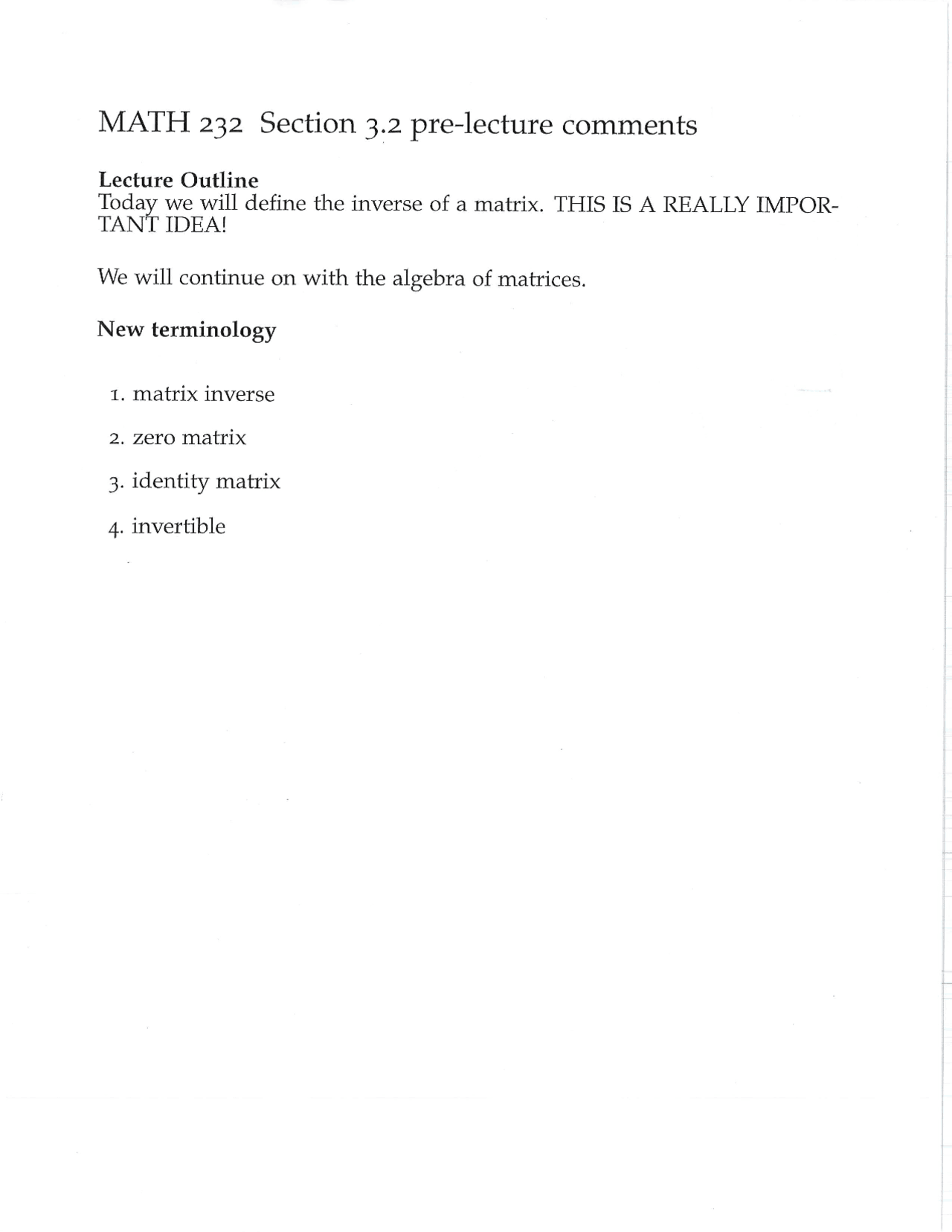 Math 232 2019 Summer Lecture Notes Lecture Notes Mathematics Docsity