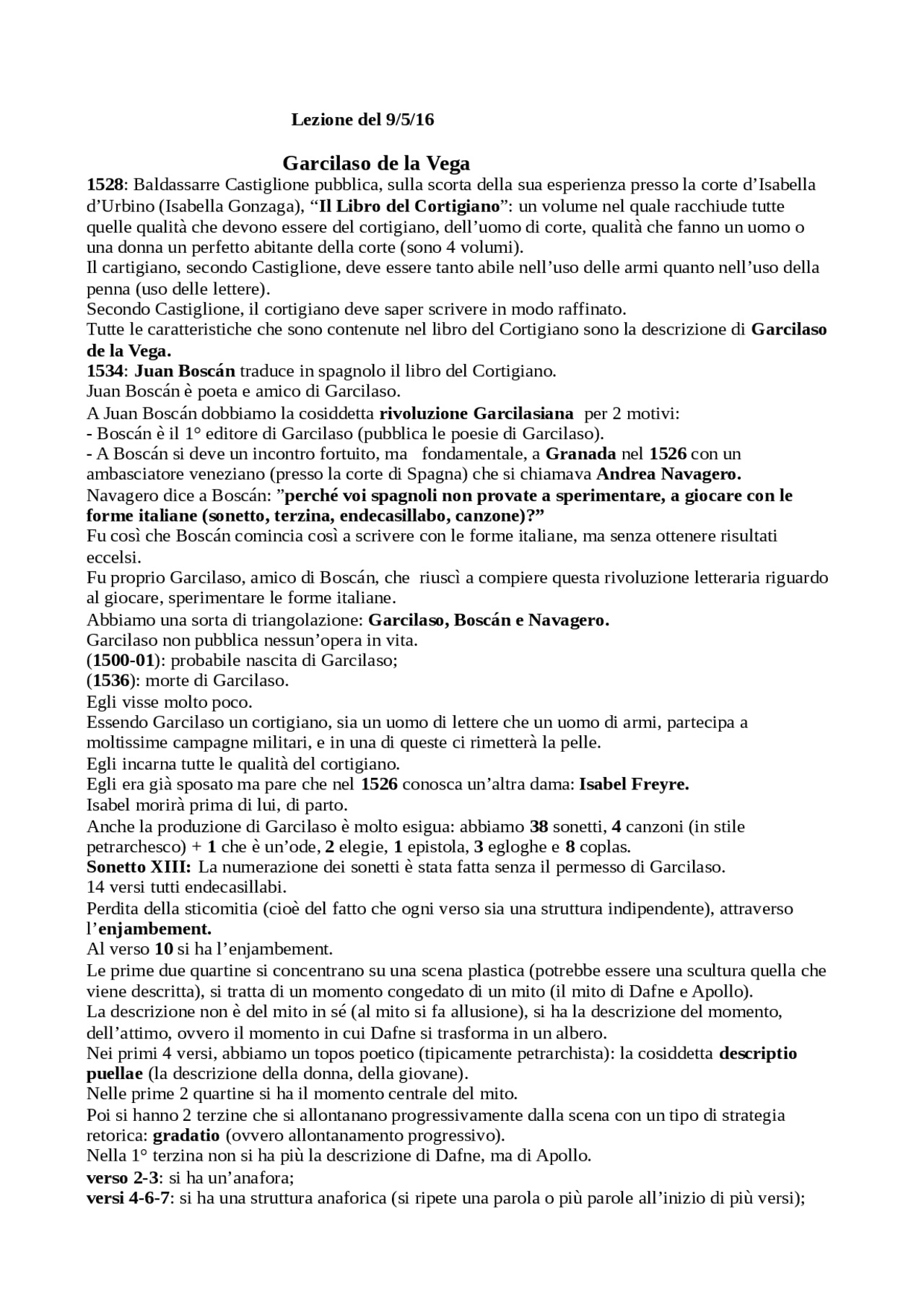 Letteratura Spagnola 1 Modulo B Prof Crivellari Docsity