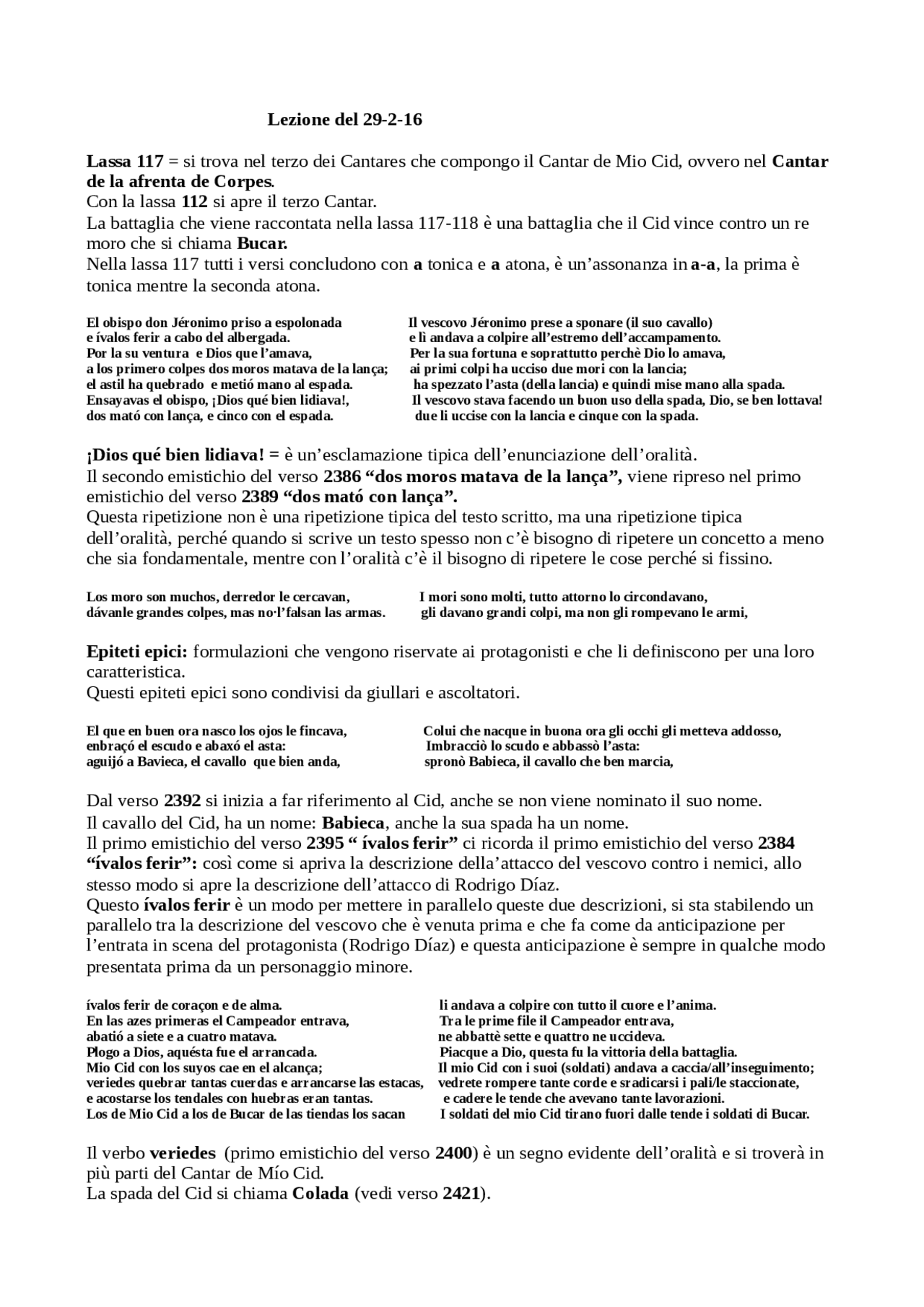 Letteratura Spagnola 1 Modulo B Prof Crivellari Docsity