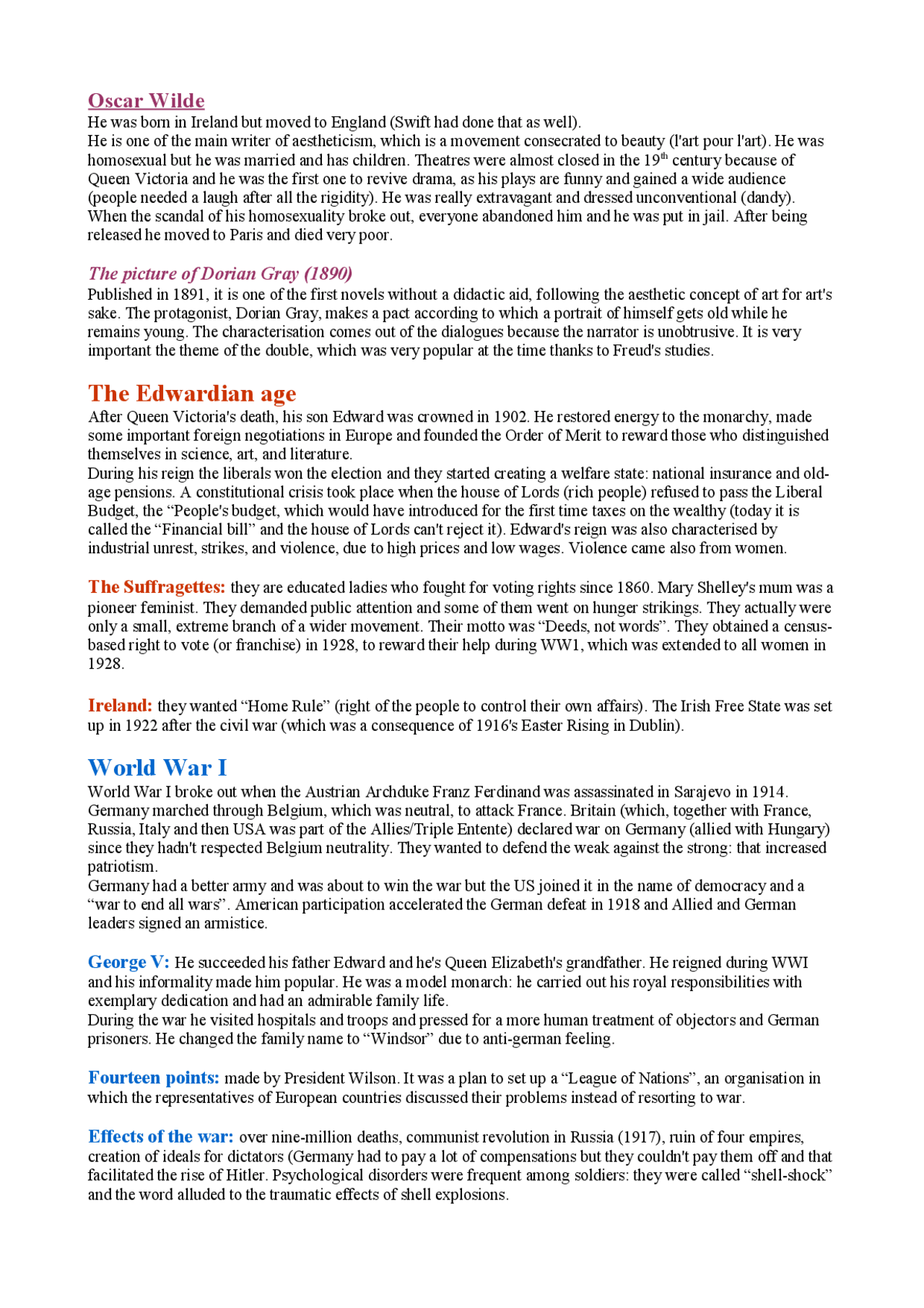 Programma Di Inglese 5 Superiore Liceo Linguistico Docsity