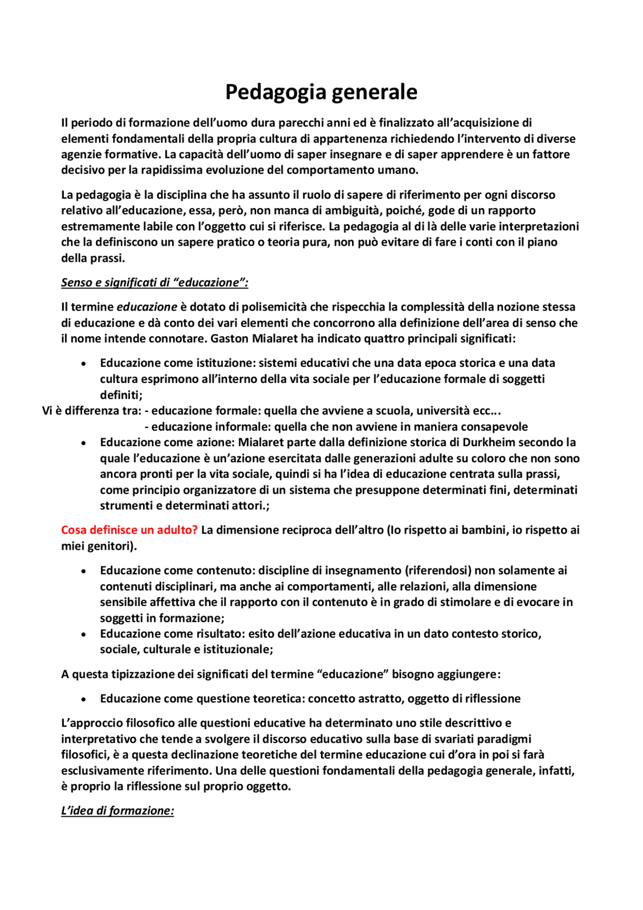 Pedagogia Generale Di Massimiliano Tarozzi Appunti Di Pedagogia Docsity