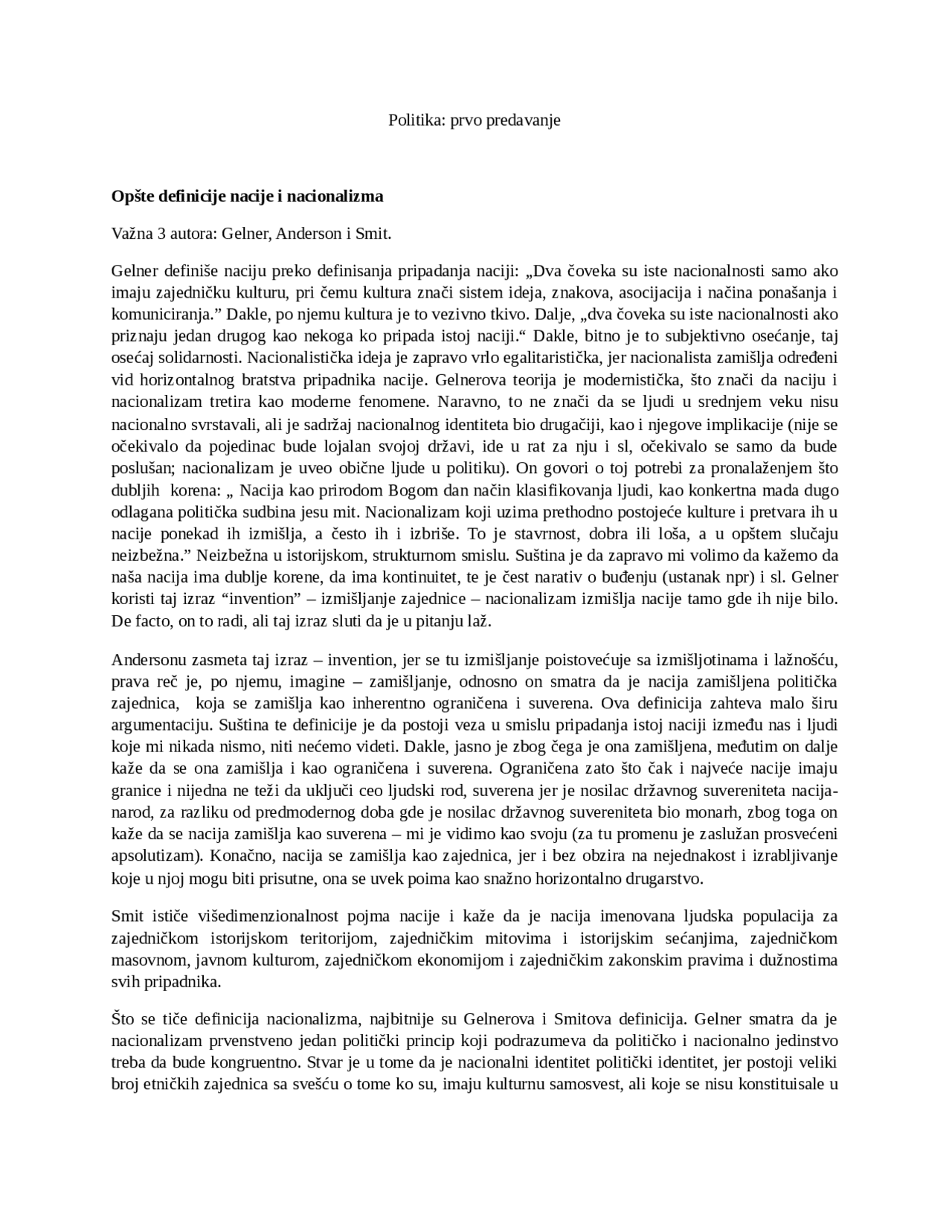 Skripta Za Predmet Politika Ispiti Predlog Antropologija Docsity