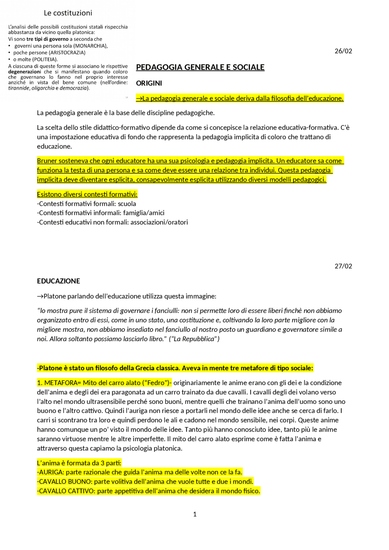 Appunti Di Pedagogia Generale E Sociale Docsity