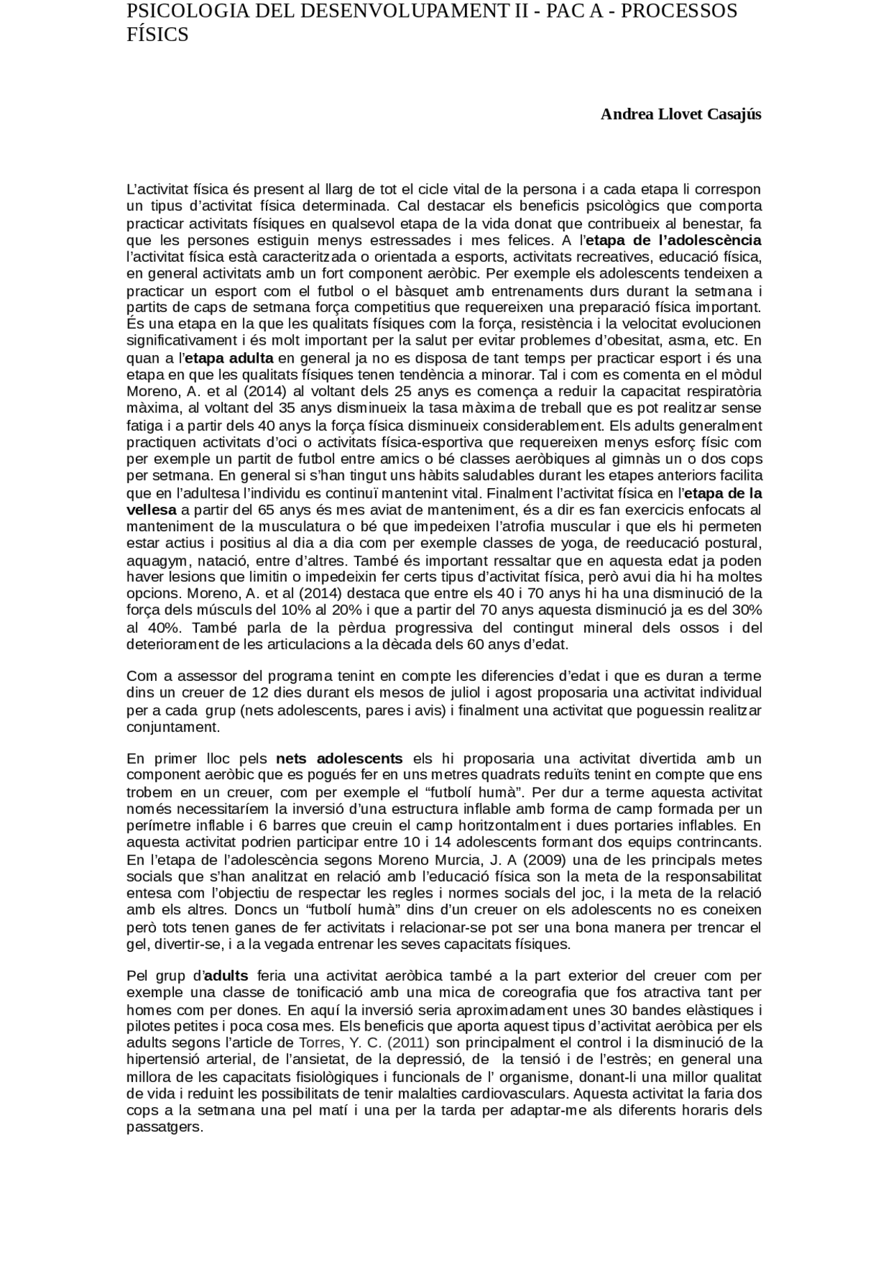 Pac A Psicologia Del Desenvolupament Ii Docsity