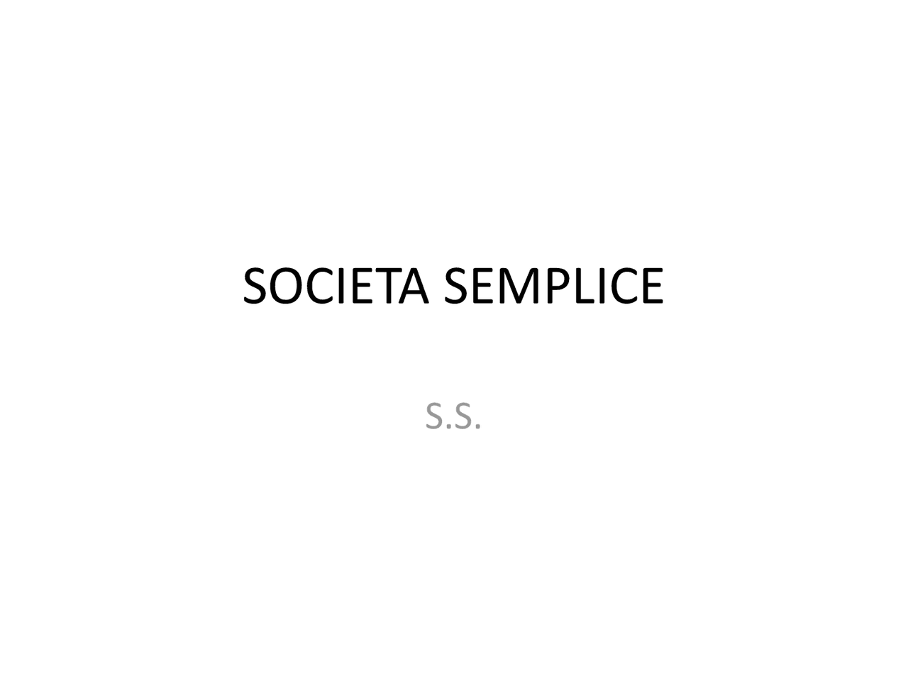 Slide Riassuntive Delle Società Semplici Docsity
