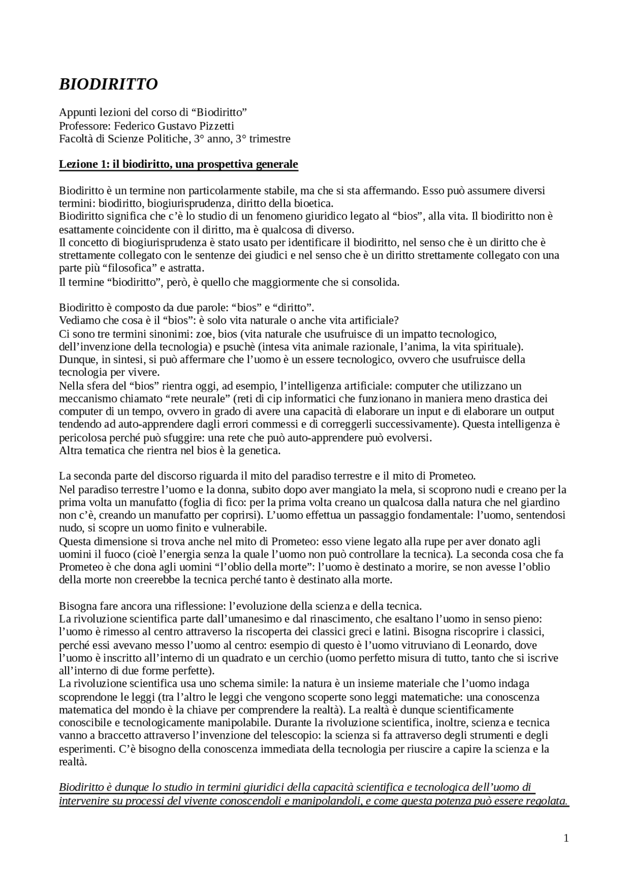 Appunti Di Biodiritto Appunti Di Diritto Civile Docsity