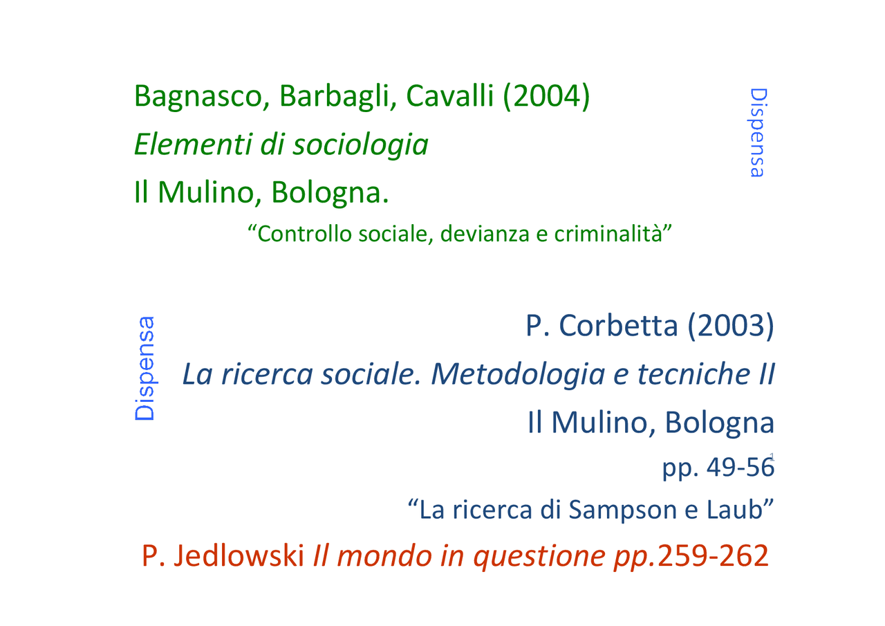 Teorie Sulla Devianza Docsity