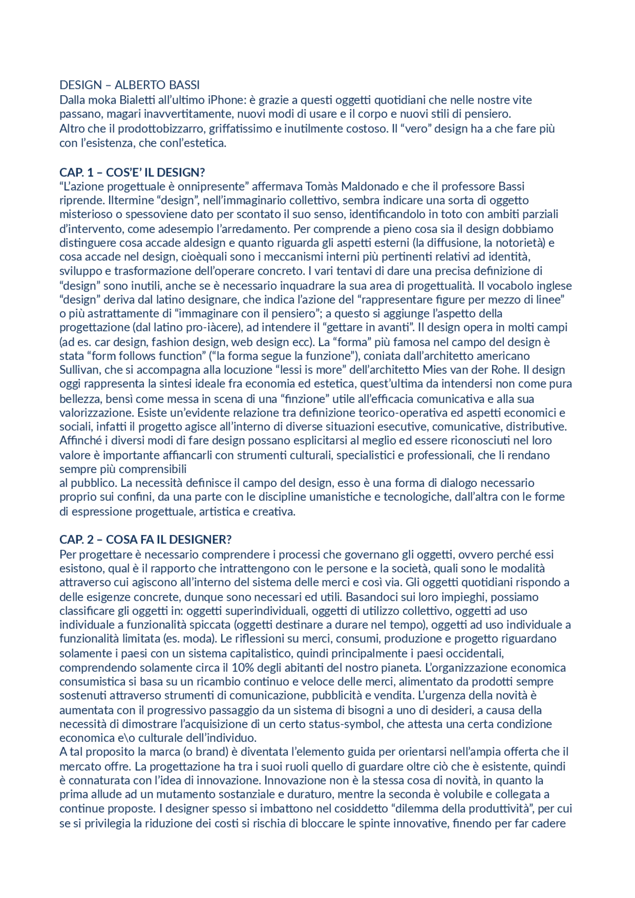 Design Alberto Bassi Docsity