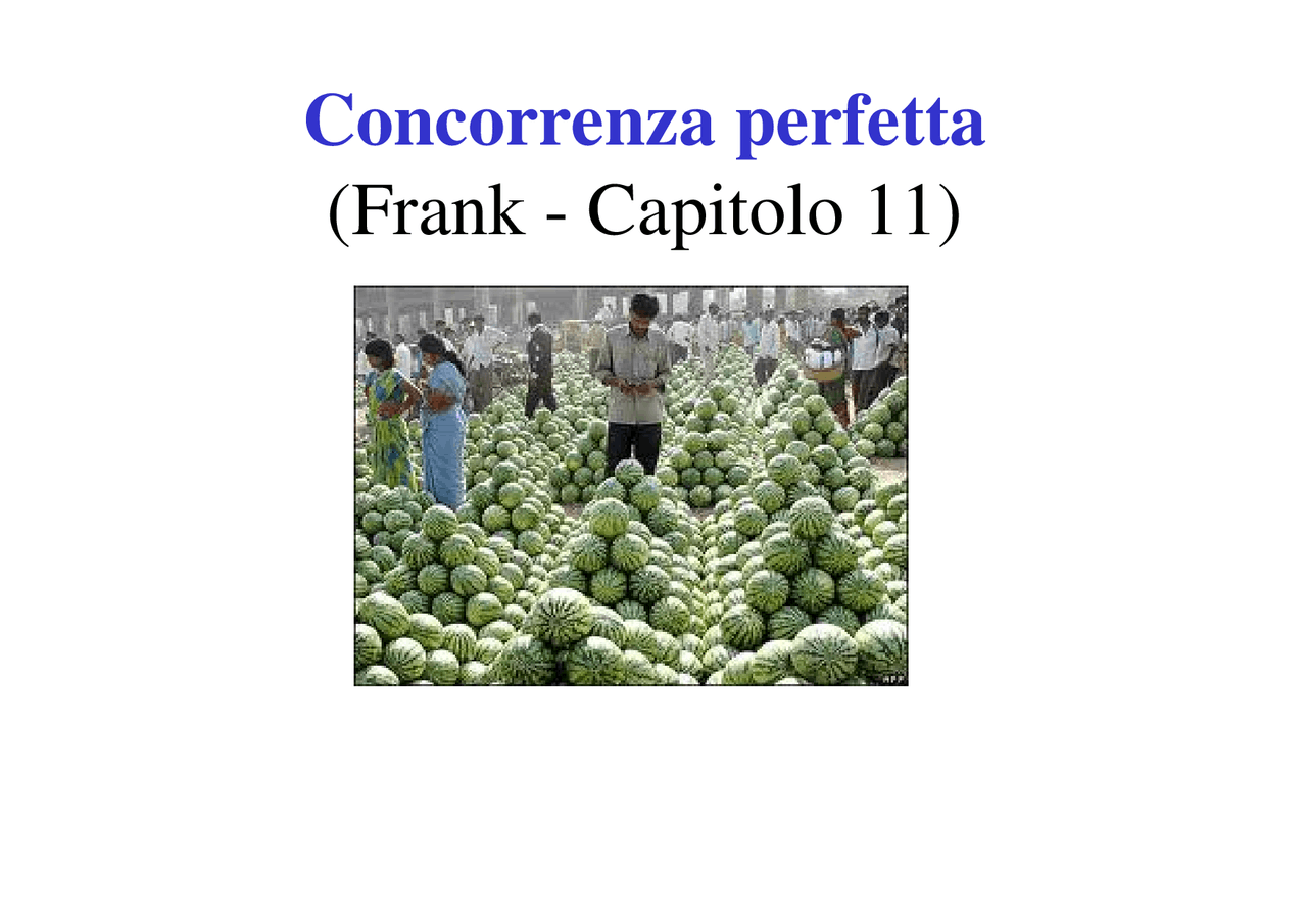 Concorrenza Perfetta Docsity