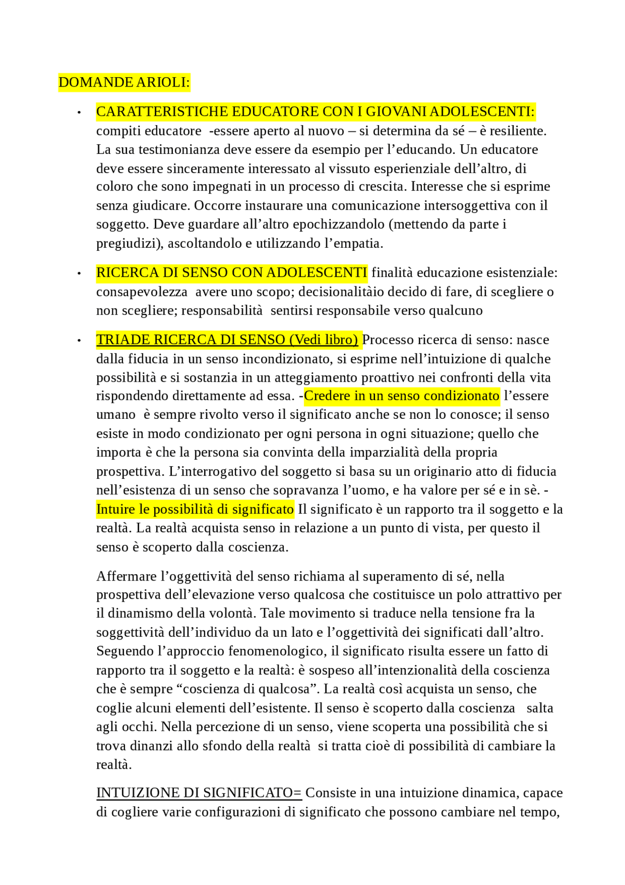 Domande Esame Pedagogia E Relative Risposte Docsity