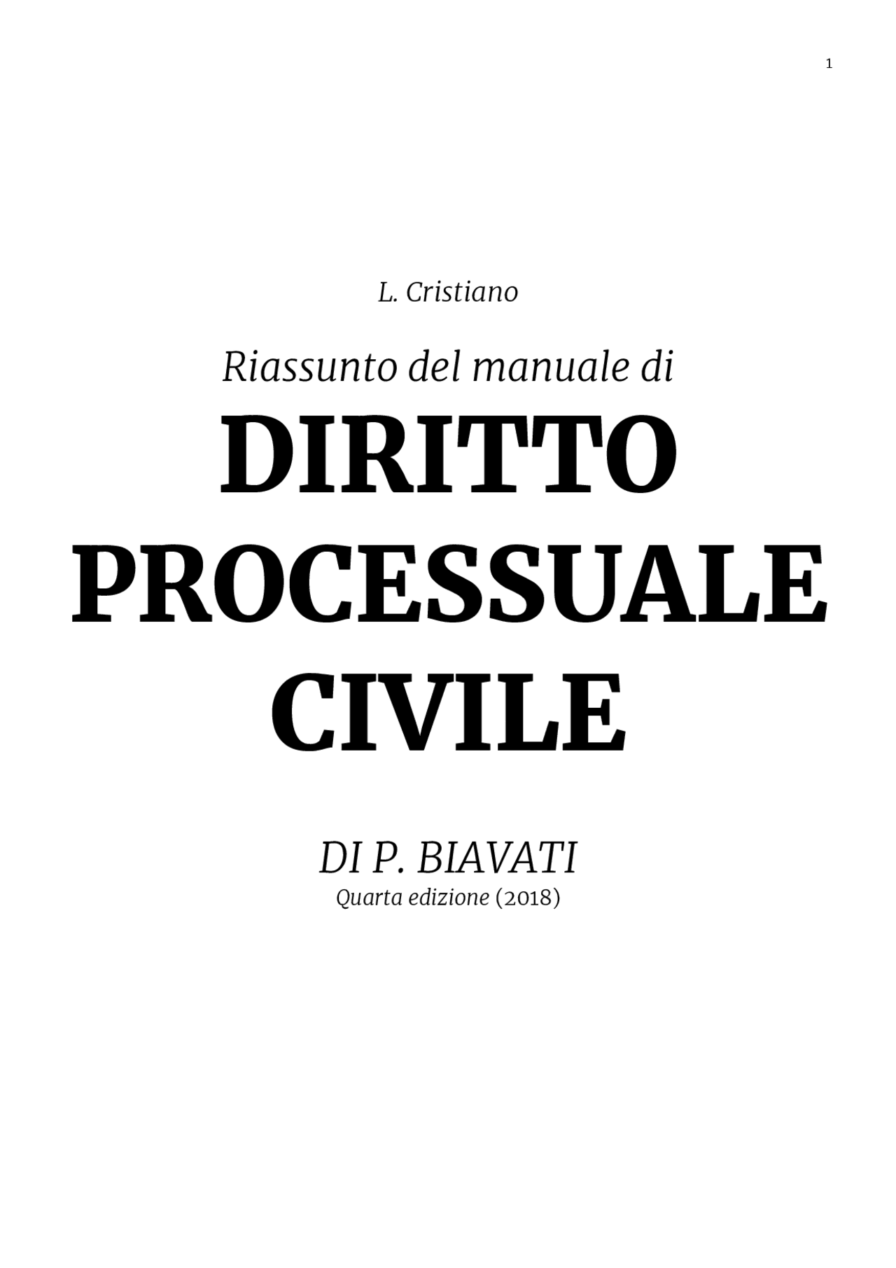 Riassunto Completo Di Argomenti Di Diritto Processuale Civile P