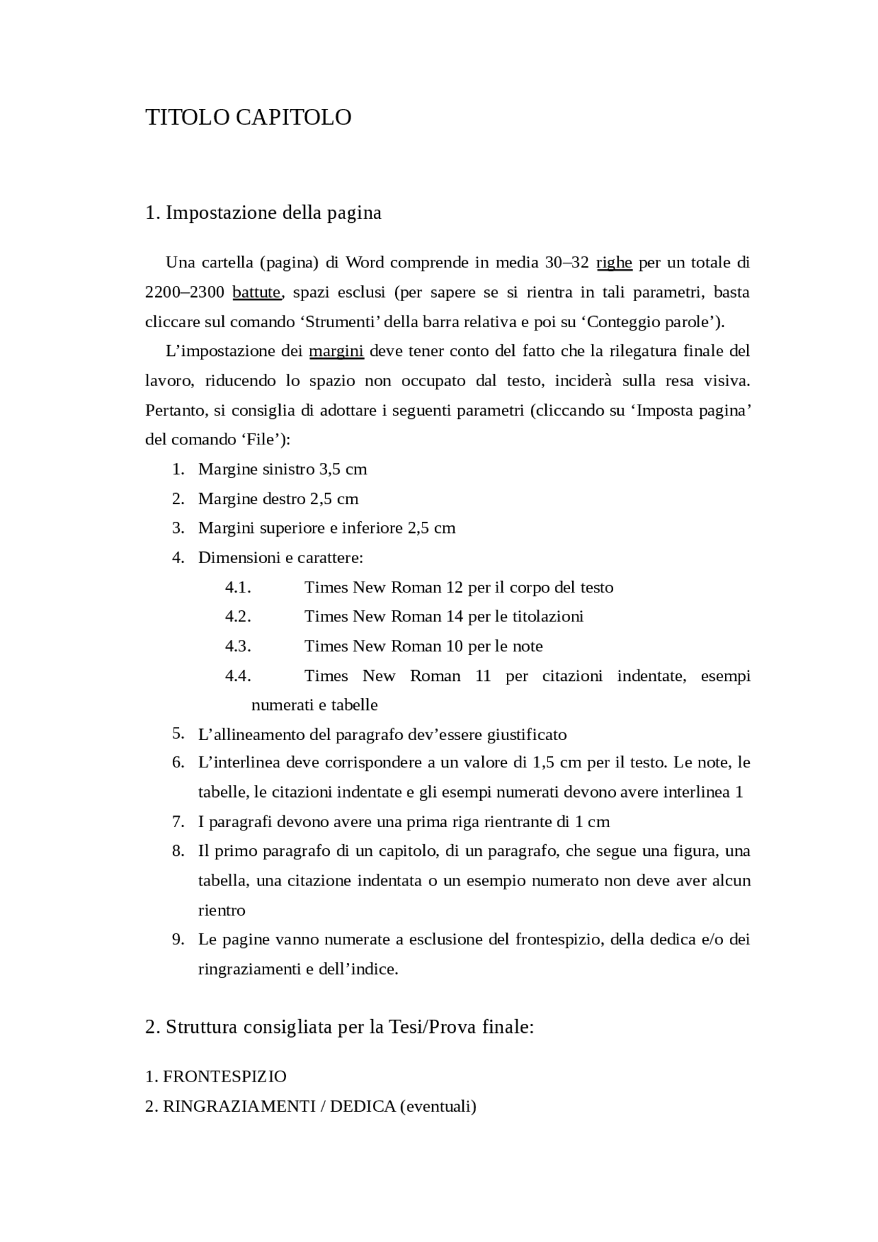 Norme Redazionali Per Tesi Docsity