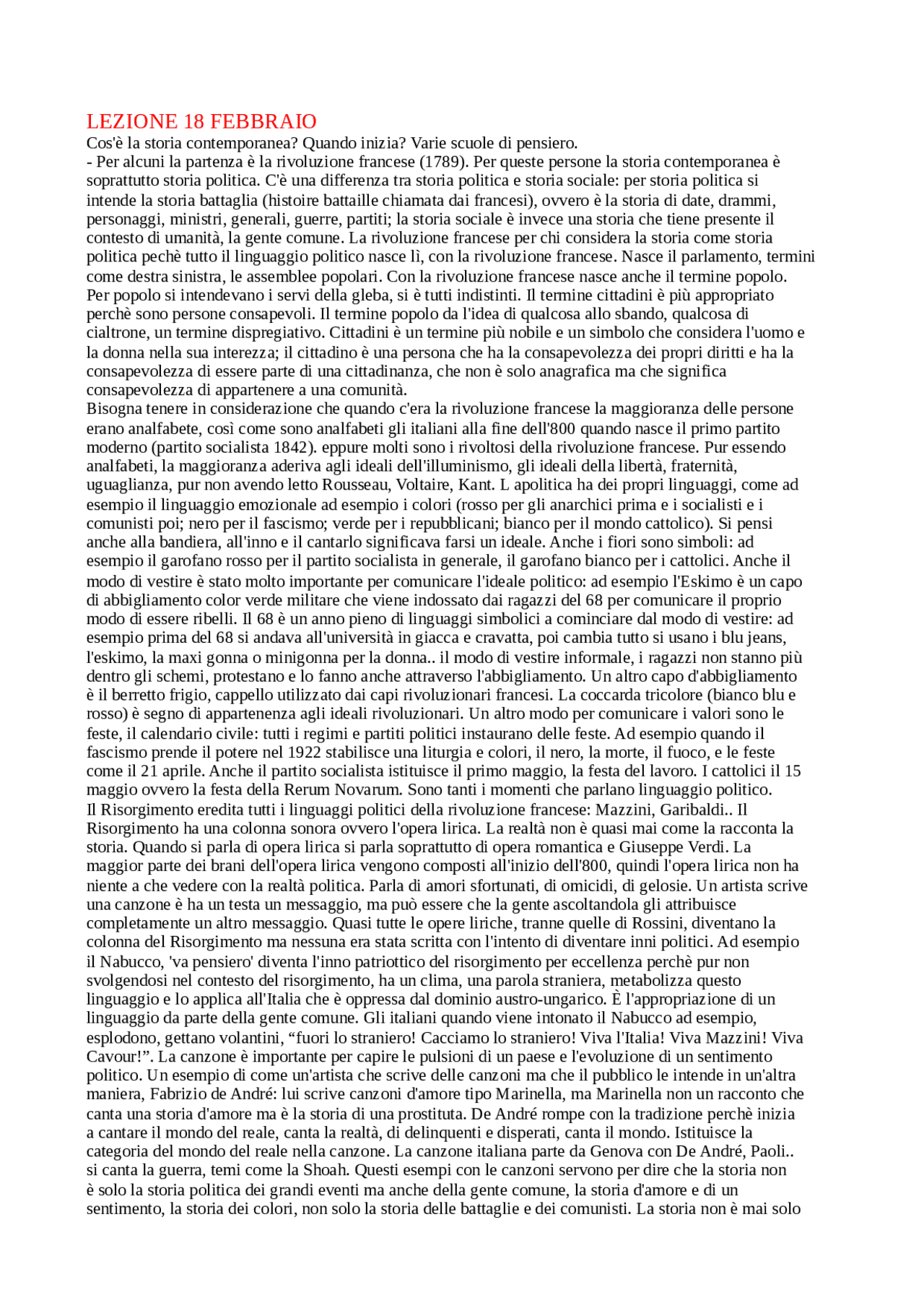Appunti Di Storia Contemporanea Docsity