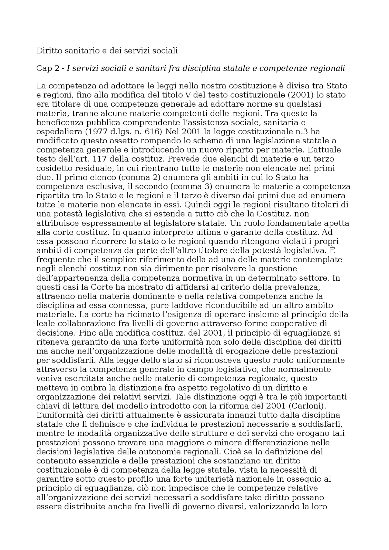 Diritto Sanitario E Pubblico Docsity