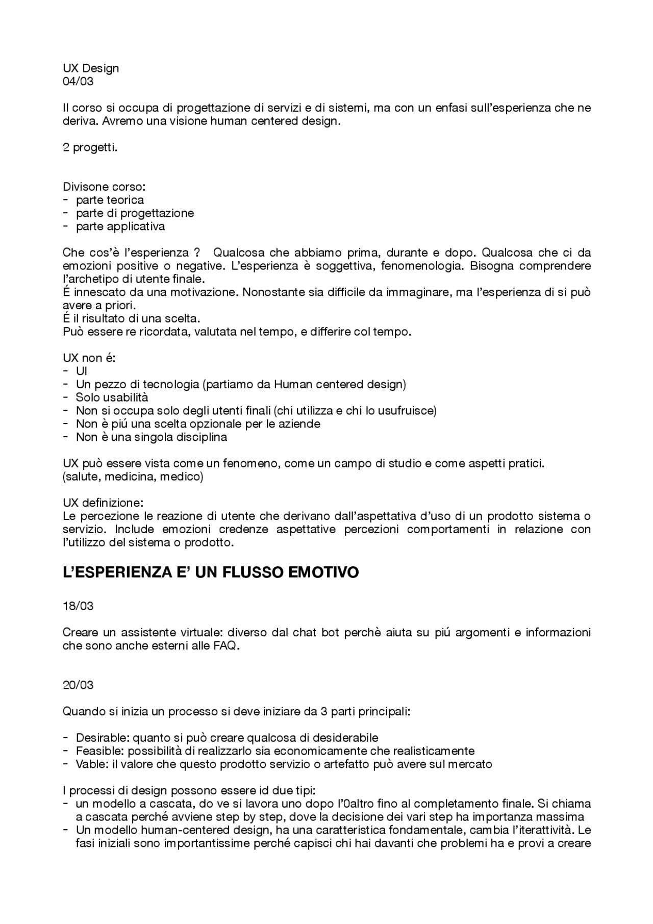 Ux Design E machine learning - Docsity