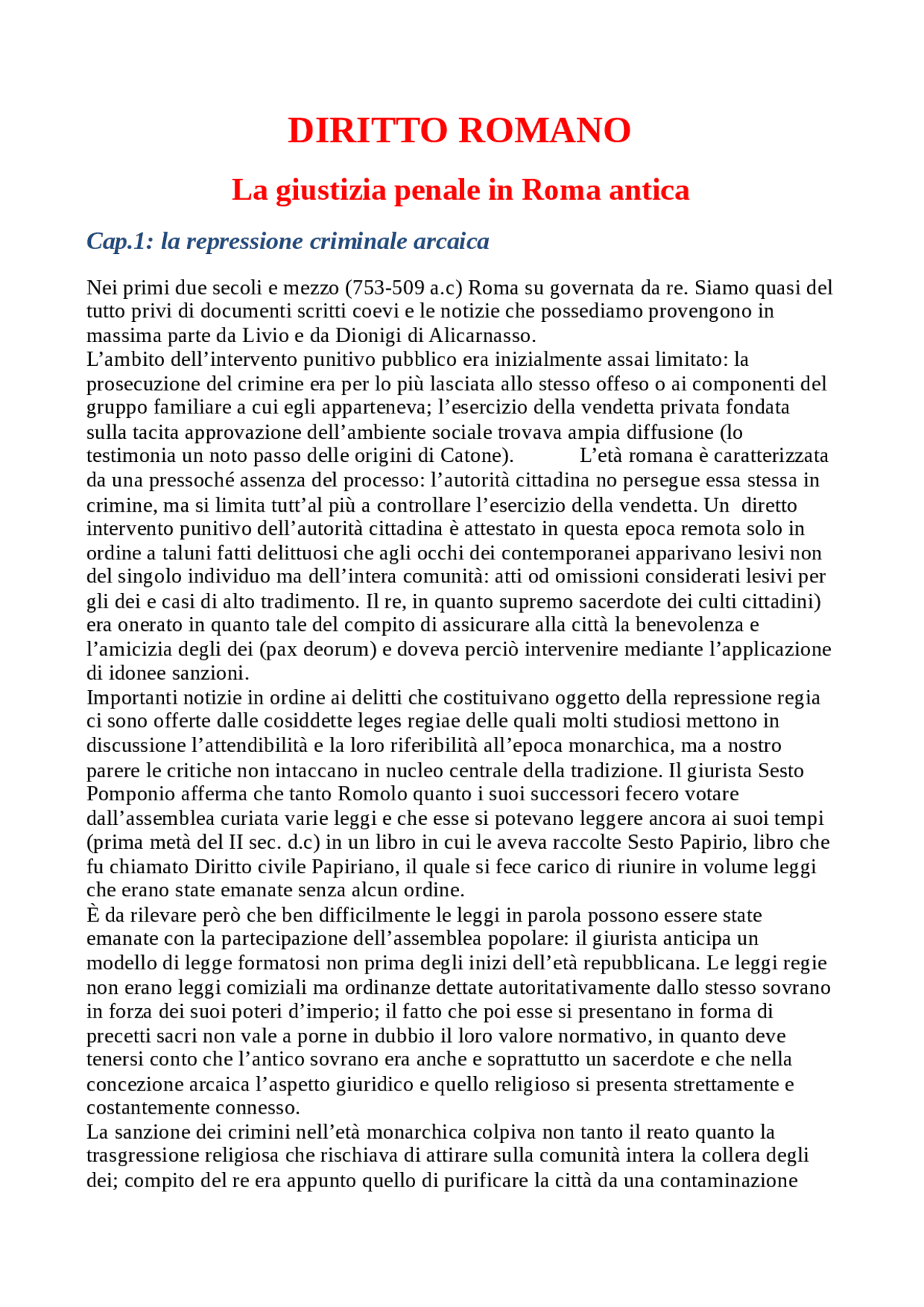 Diritto Romano Del Quarto Anno Docsity