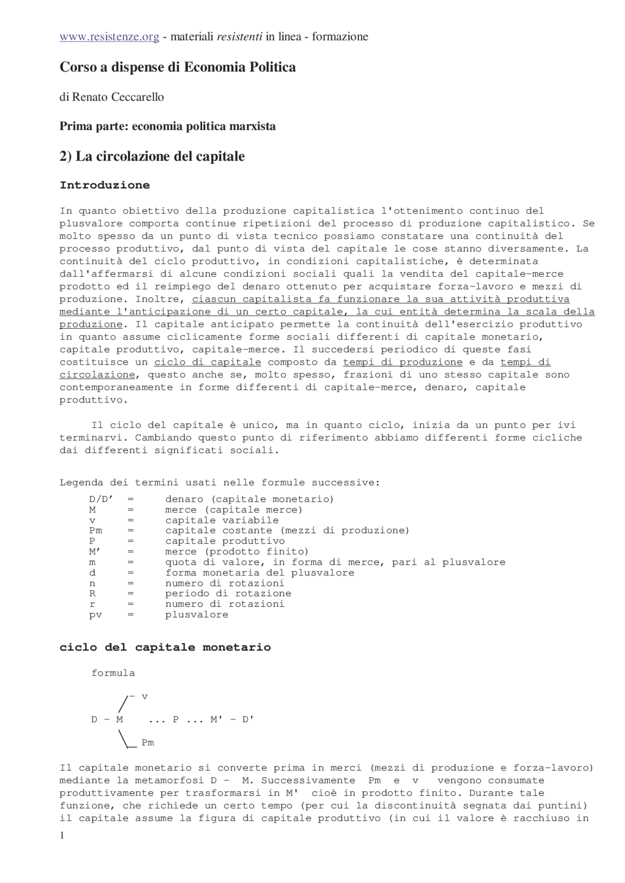 Economia Politica 1 Anno Secondo Semestre Micro Economia Docsity