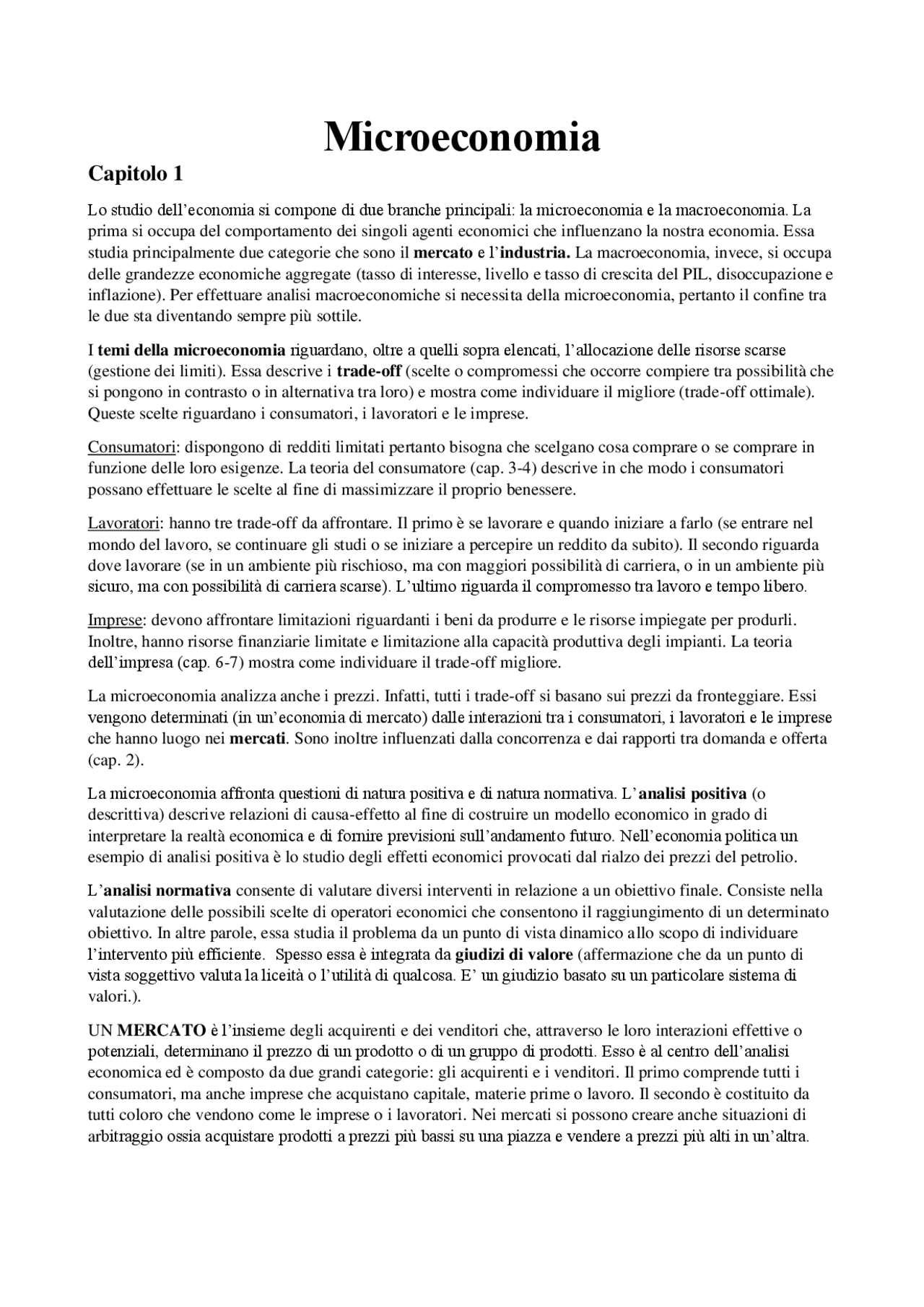 Riassunto Microeconomia Versione Custom Pearson 9 Edizione Docsity