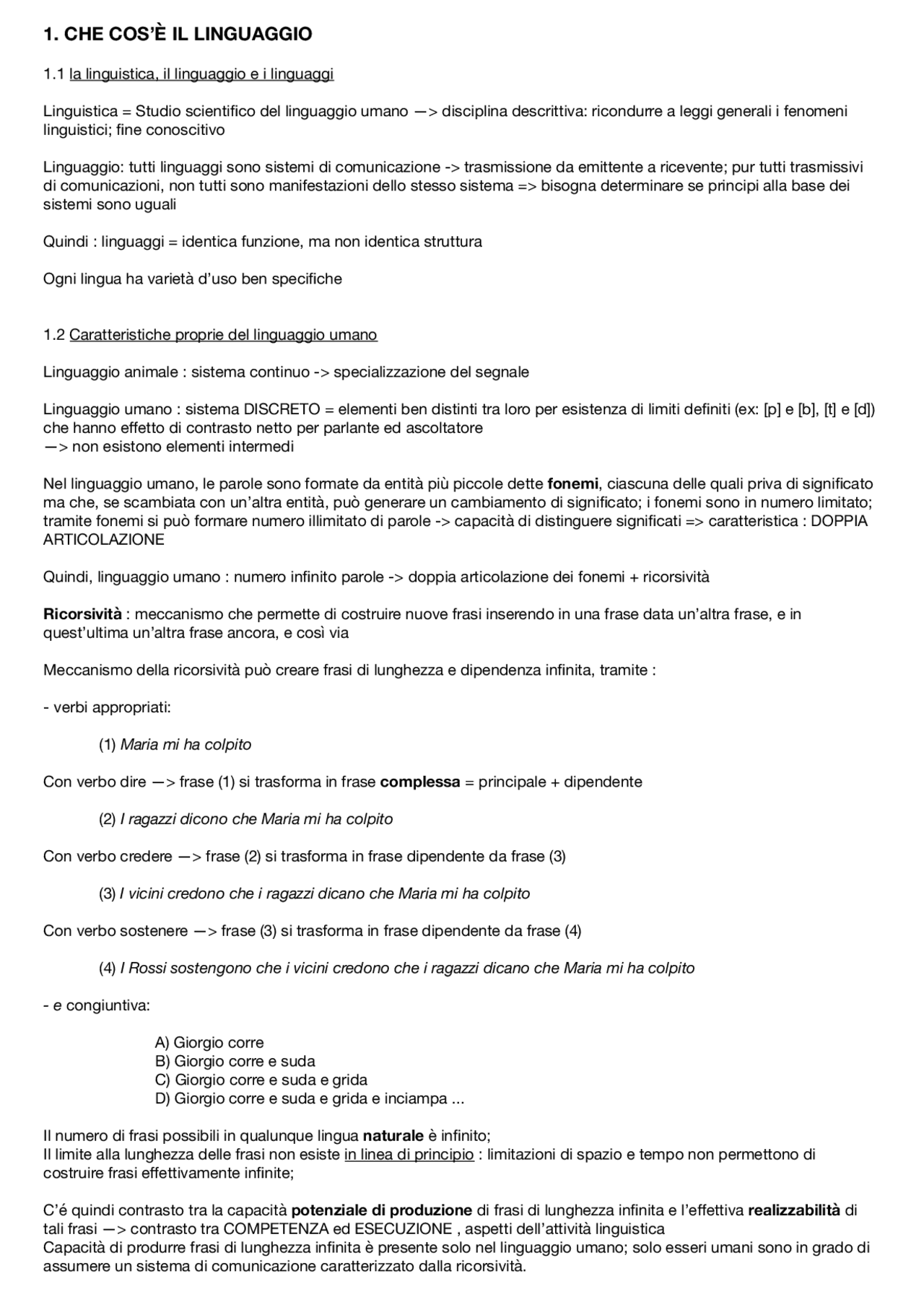 Riassunto Manuale Le Lingue E Il Linguaggio Graffi Scalise Docsity