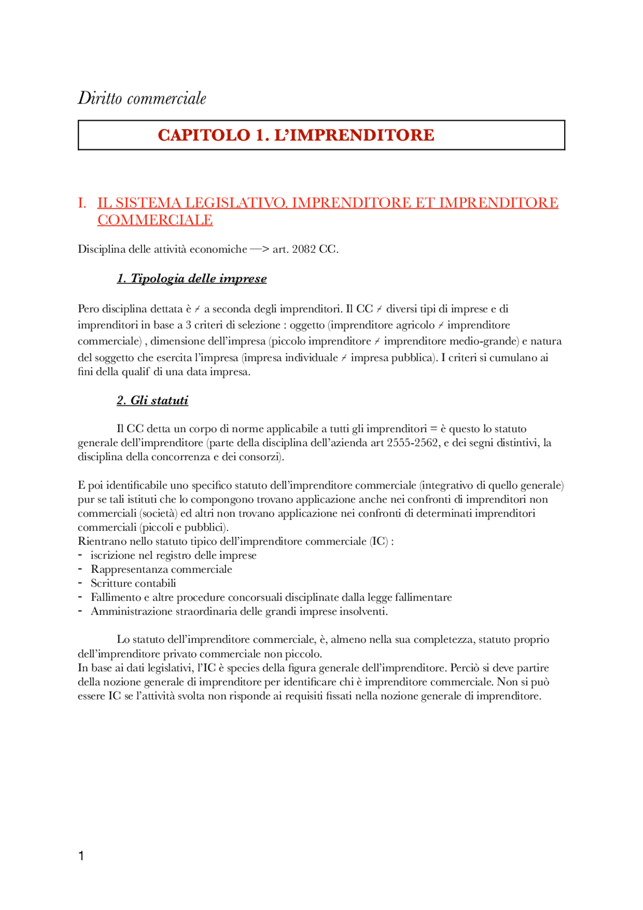 Diritto Commerciale Volume 1 Docsity