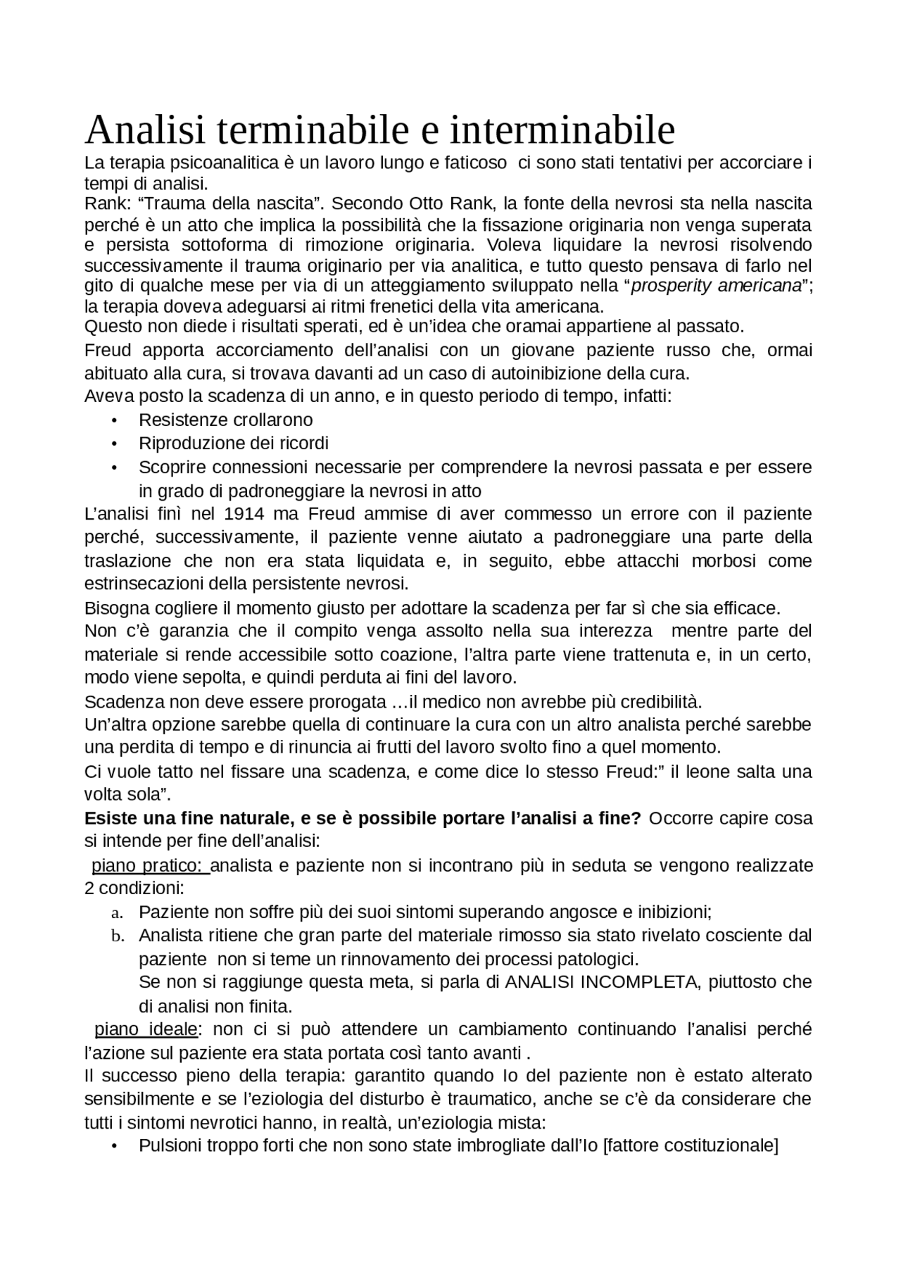 Analisi Terminabile E Interminabile Di S Freud Docsity