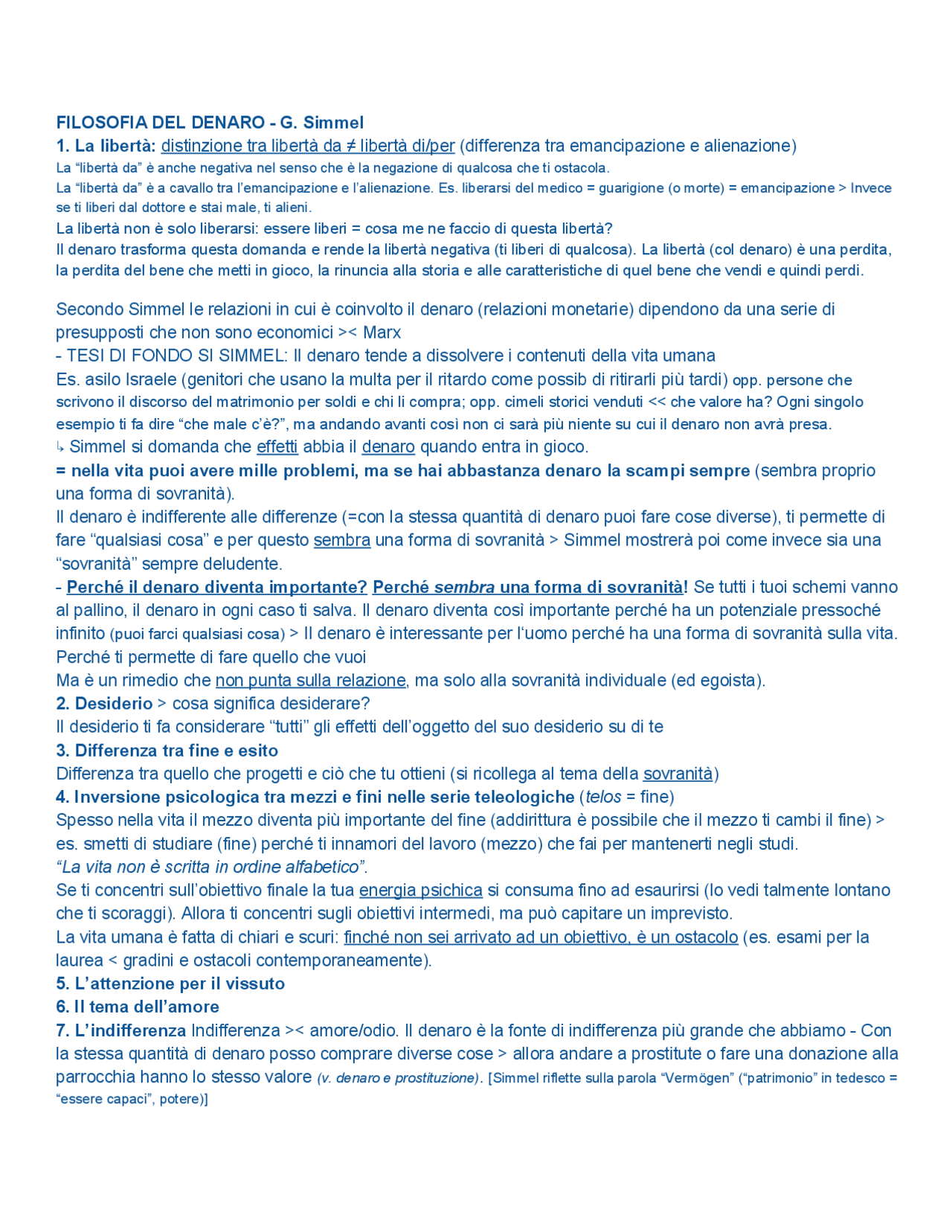 Filosofia Del Denaro Notes De Philosophie Docsity