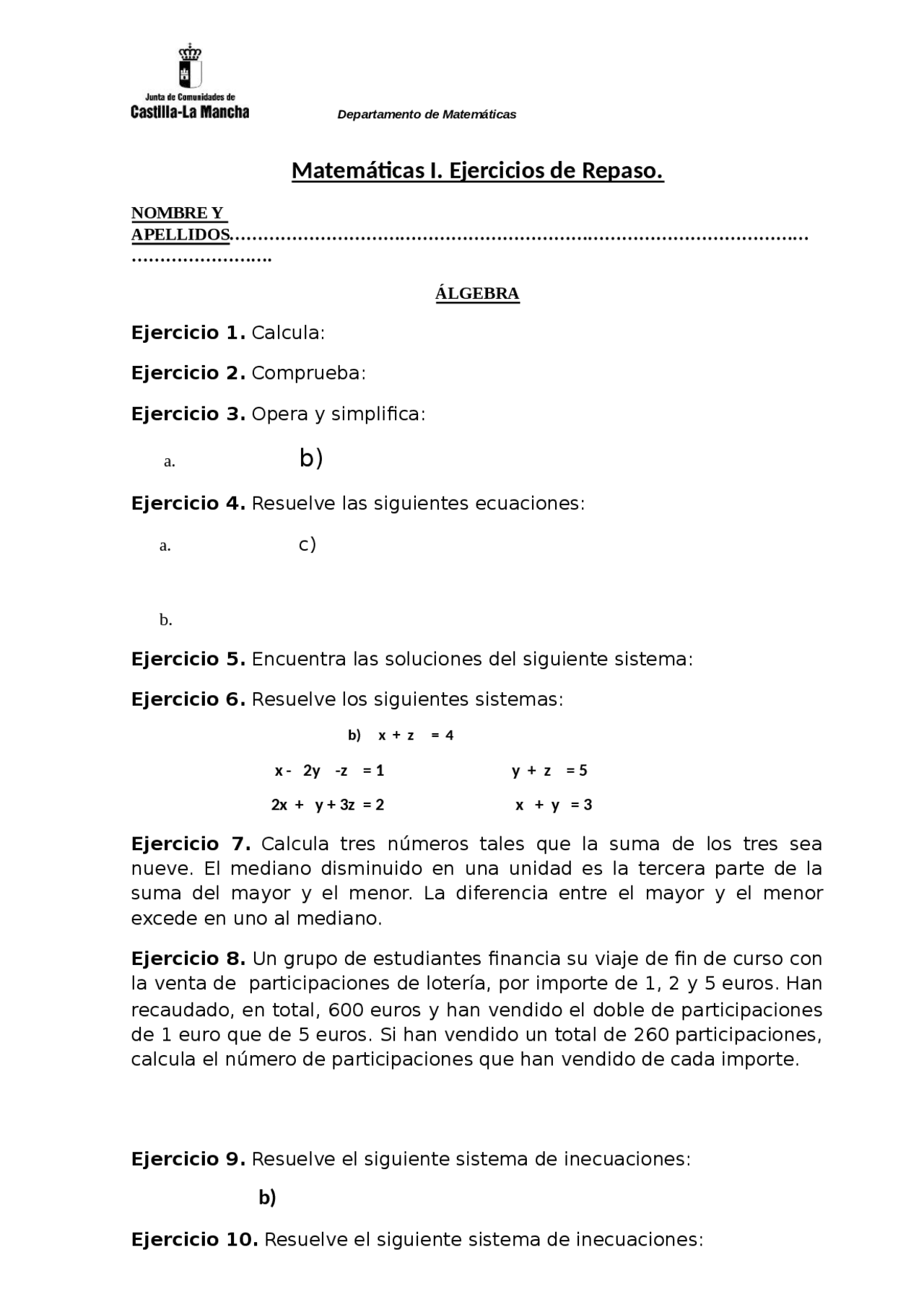 Apuntes Matemáticas Docsity