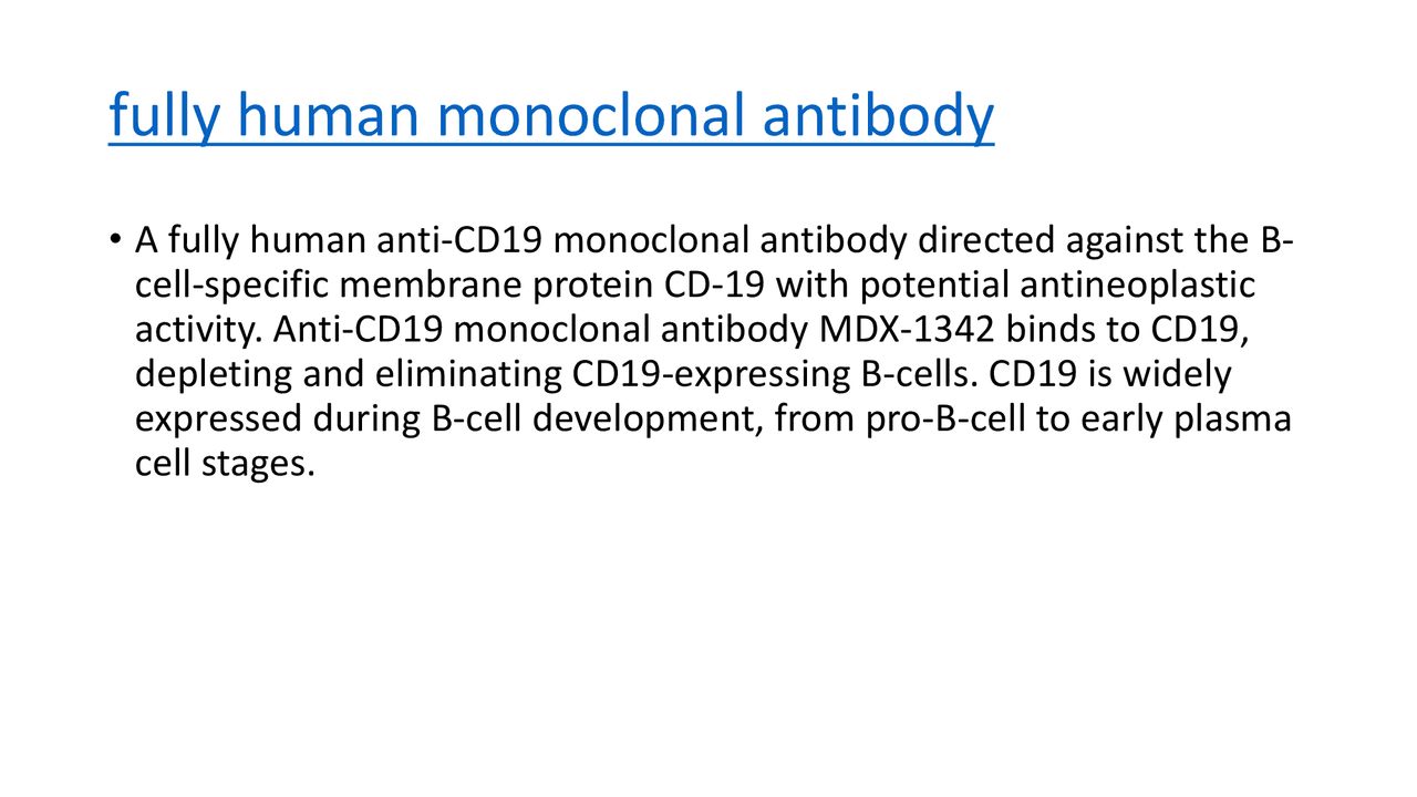 Fully human monoclonal antibody - Docsity