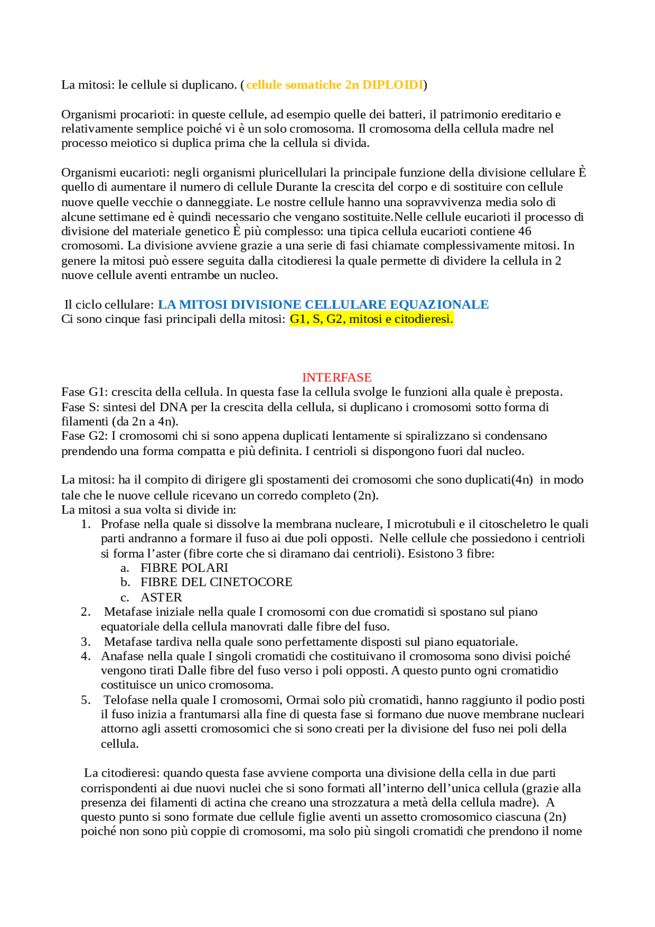 Scienze Mitosi E Meiosi Appunti Di Biologia Docsity